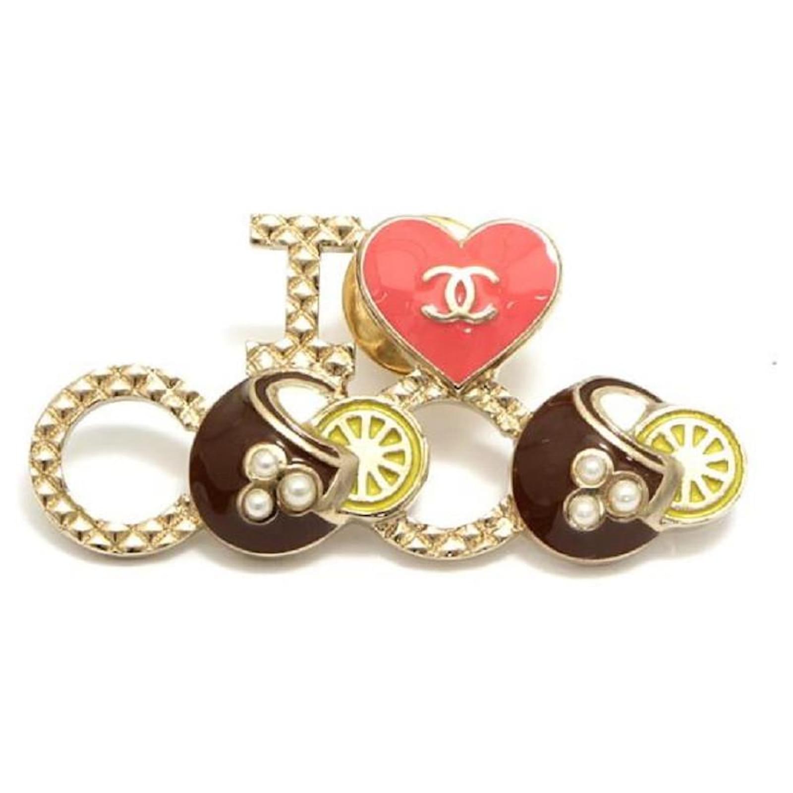 *CHANEL Coco Mark Pin Broche [I LOVE COCO] C17 Gold Métal Doré ref ...