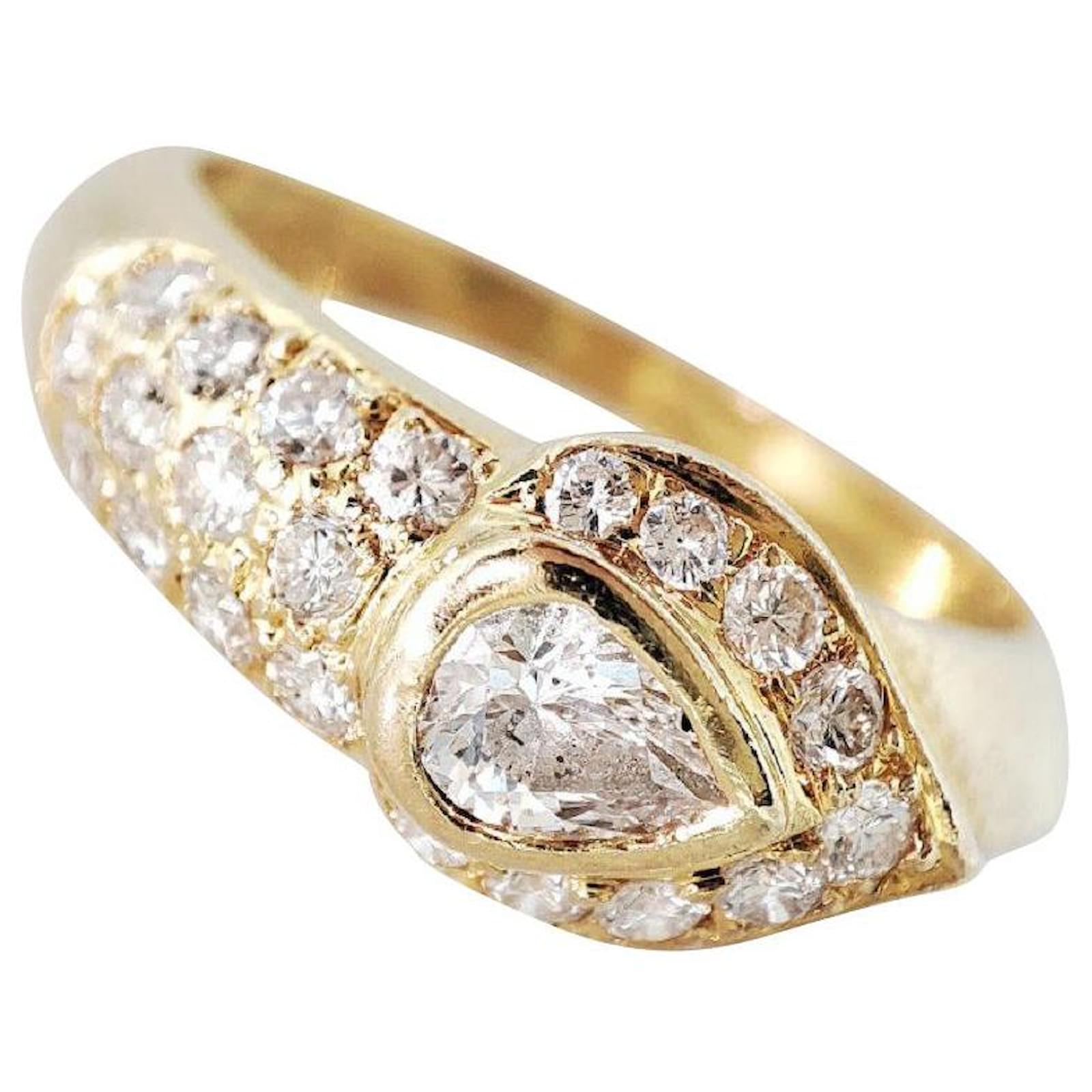 Autre Marque * Ponte Vecchio Diamond Pinky Ring YG Golden Yellow gold ...