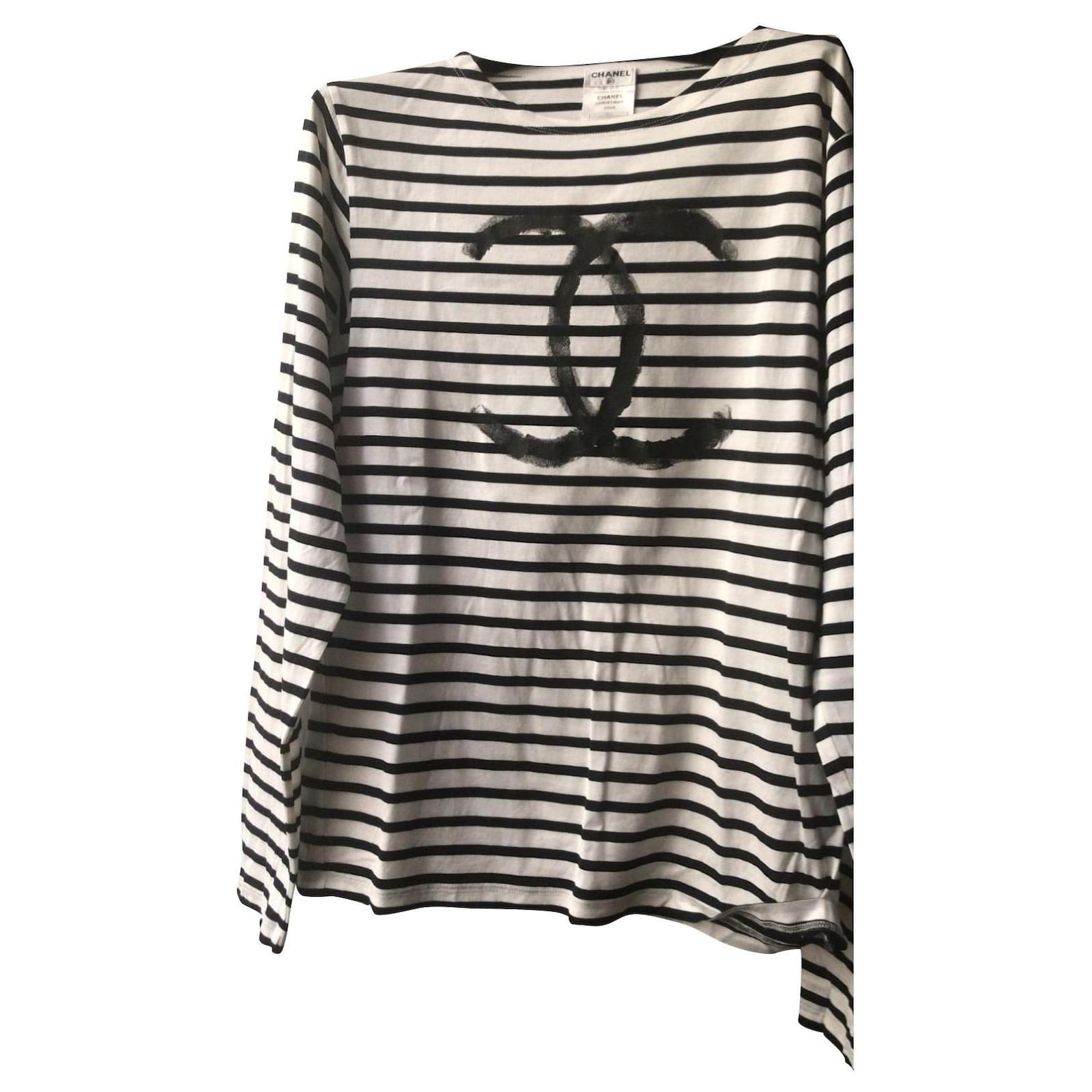 Chanel Tops Black White Cotton ref.679764 - Joli Closet