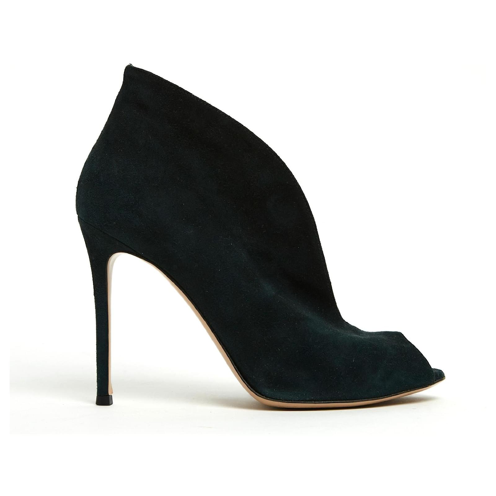 Gianvito Rossi DARK GREEN SUEDE VAMP EU39 Daim Vert foncé ref.680506 ...