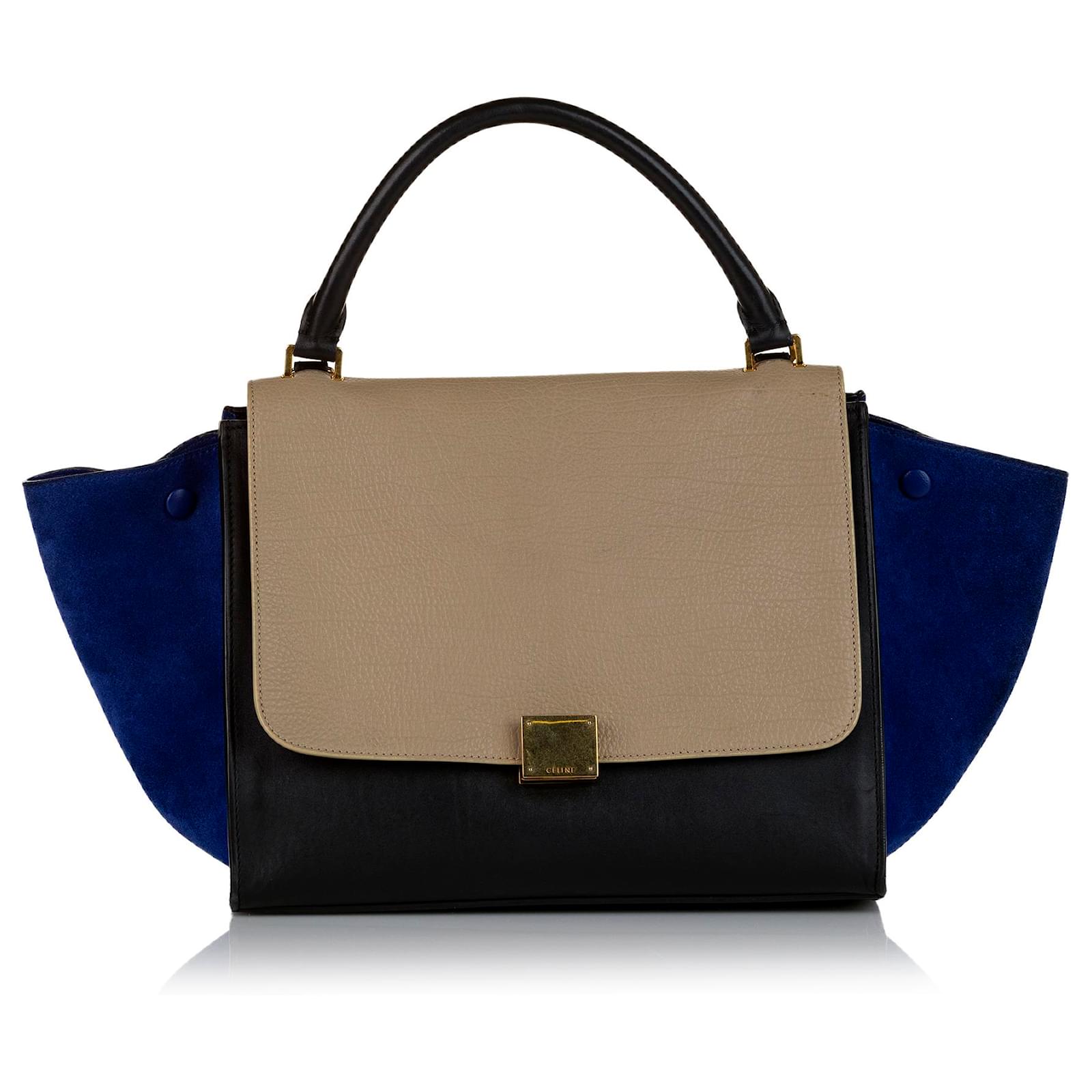 Céline Celine Black Trapeze Tricolor Leather Satchel Multiple colors ...