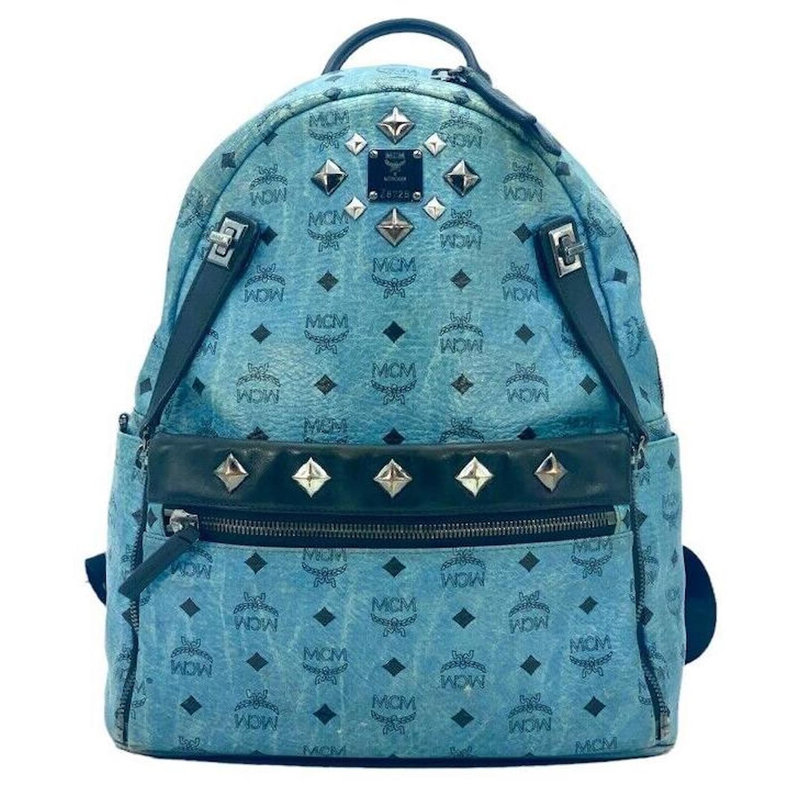 MCM VISETOS STARK BACKPACK MEDIUM BLUE ref.681604 - Joli Closet
