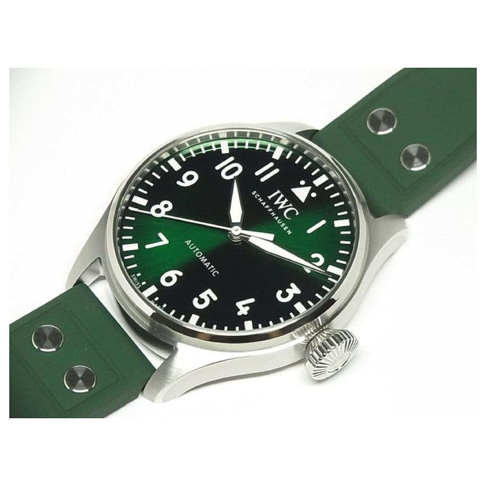 IWC large Pilot's watch 43 green Dial IW329306 unused Mens Silvery ...