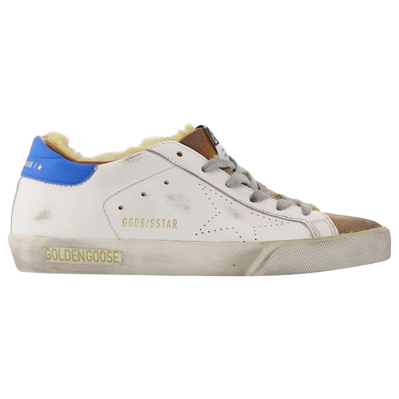 Golden Goose Deluxe Brand Baskets Super Star en Cuir Blanc ref.686284 ...