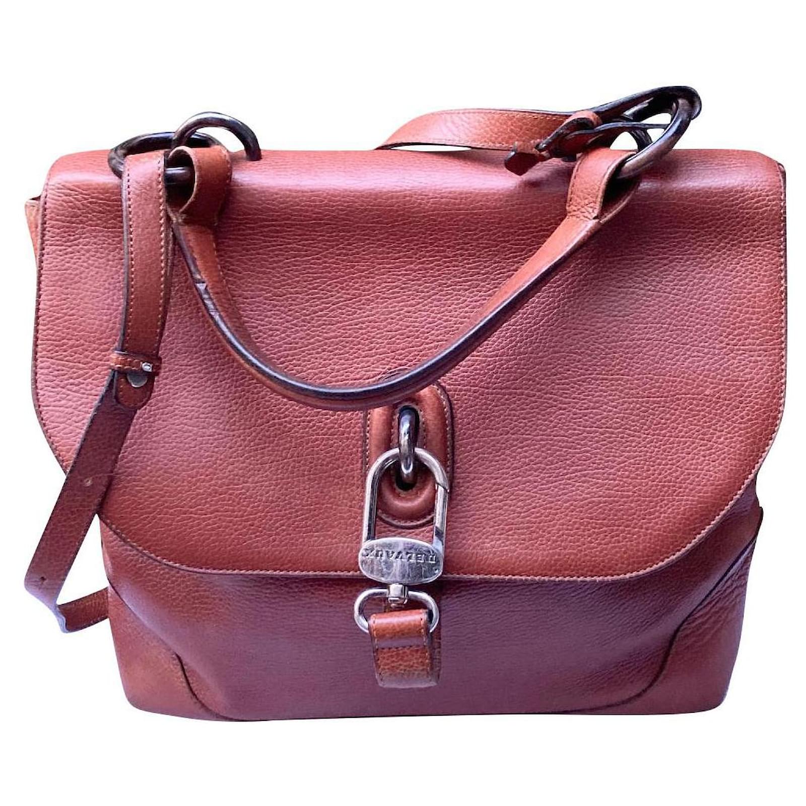Sublime sac Delvaux Gin Fizz vintage Cuir Cognac ref.686743 - Joli Closet
