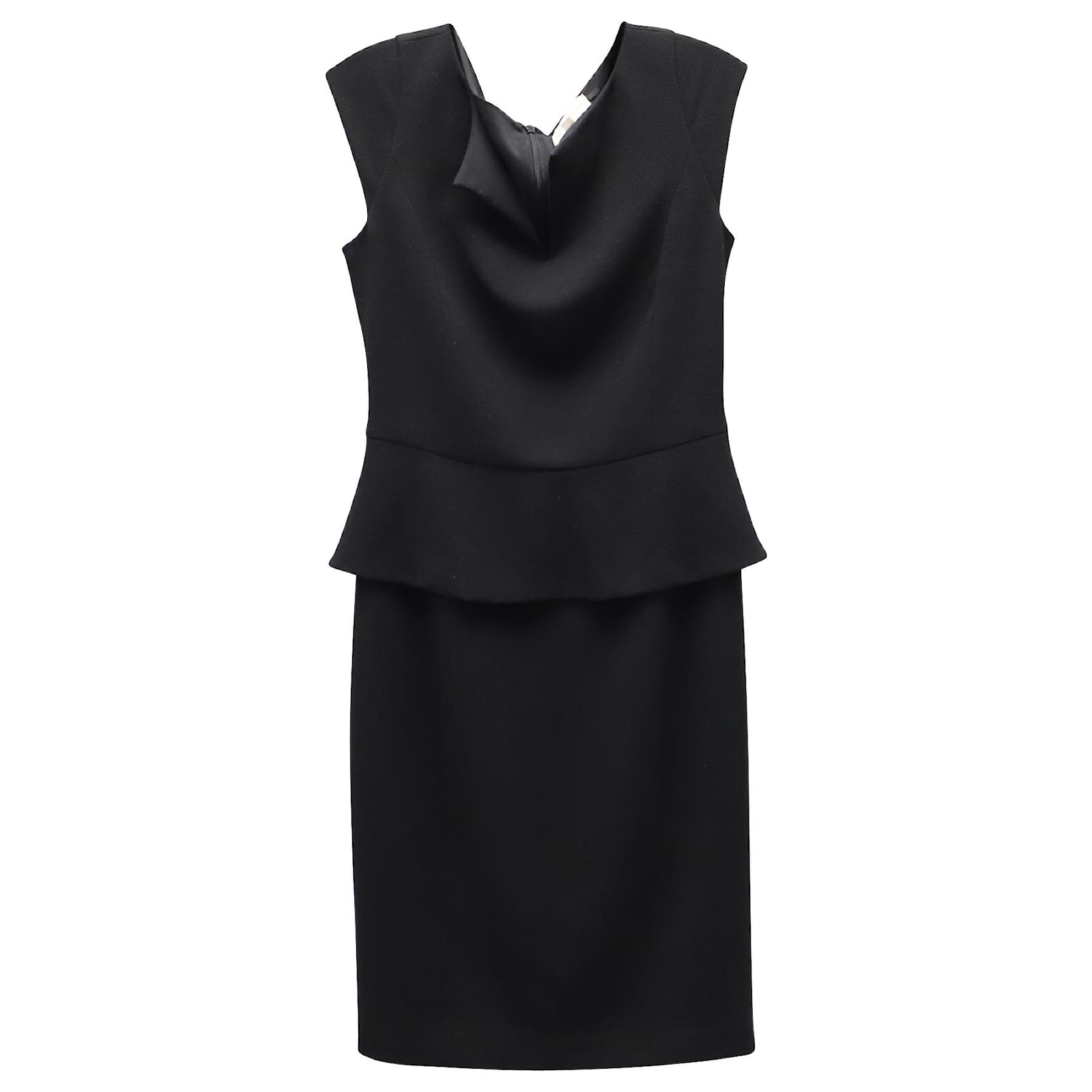 Tory Burch Katy Crepe Peplum Dress in Black Polyester ref.686923 - Joli ...