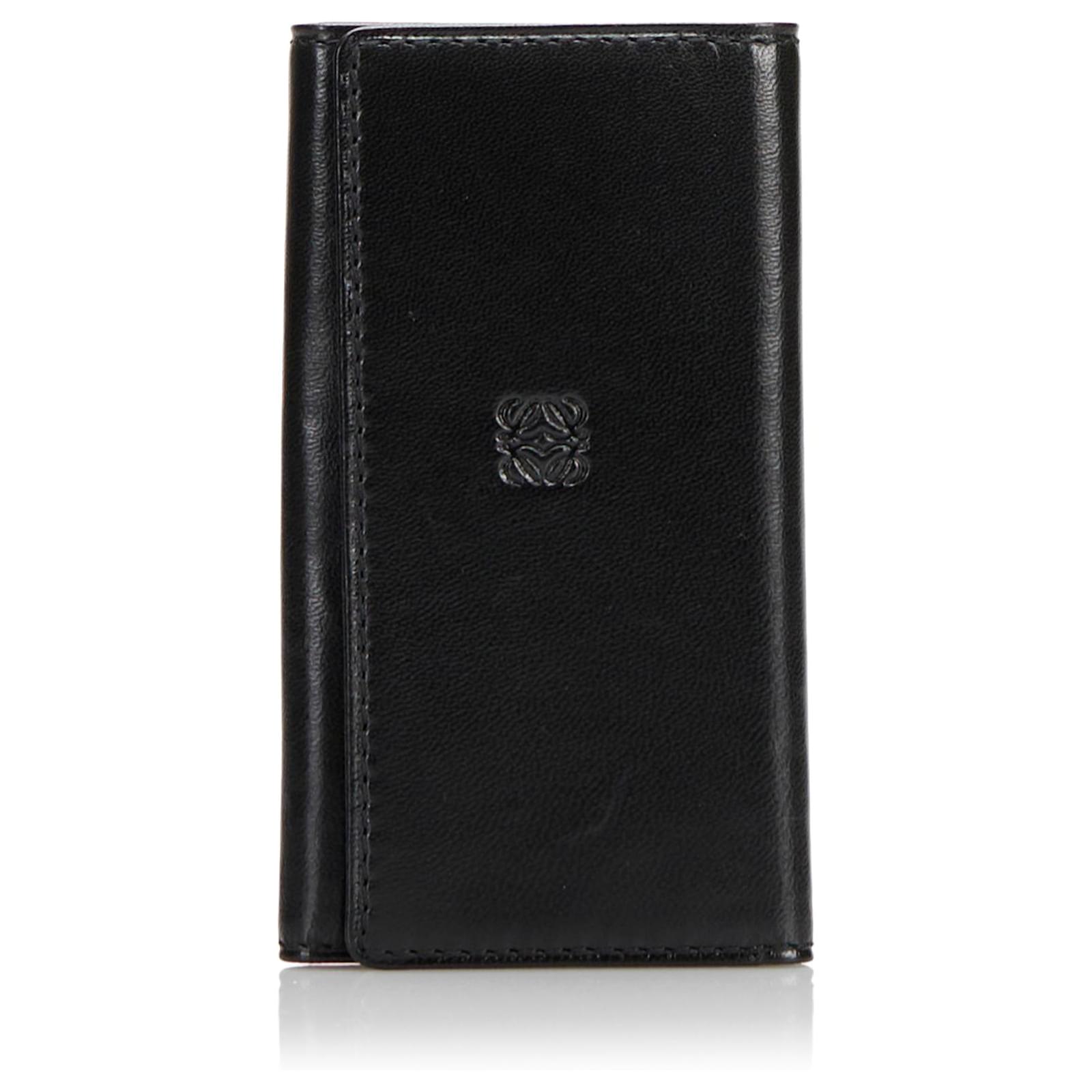 Loewe Black Anagram Leather Key Holder Pony-style calfskin ref.688900 ...