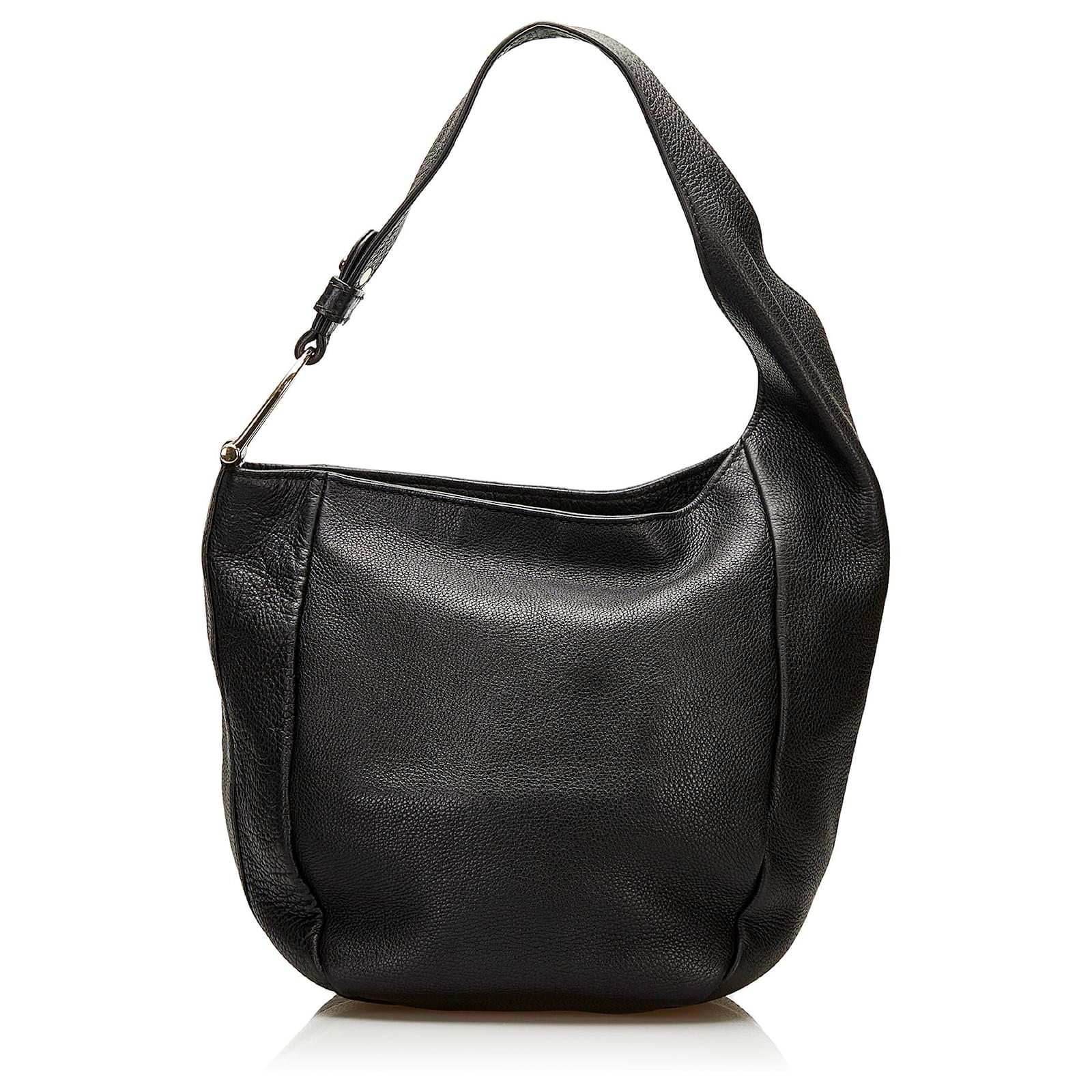 Gucci Black Greenwich Leather Shoulder Bag Pony-style calfskin ref ...