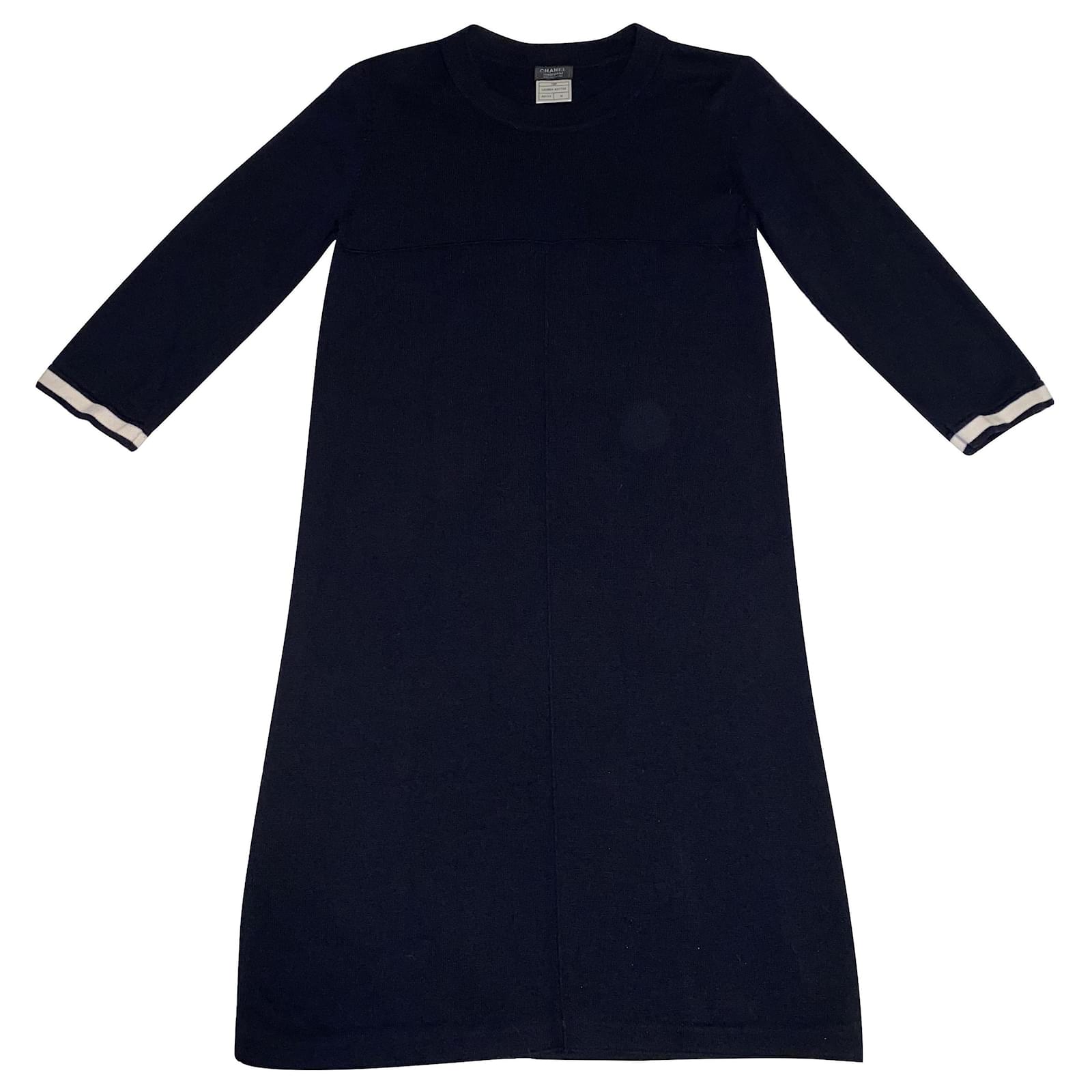 Cambon Chanel Dresses Navy blue Cotton Wool ref.690201 - Joli Closet
