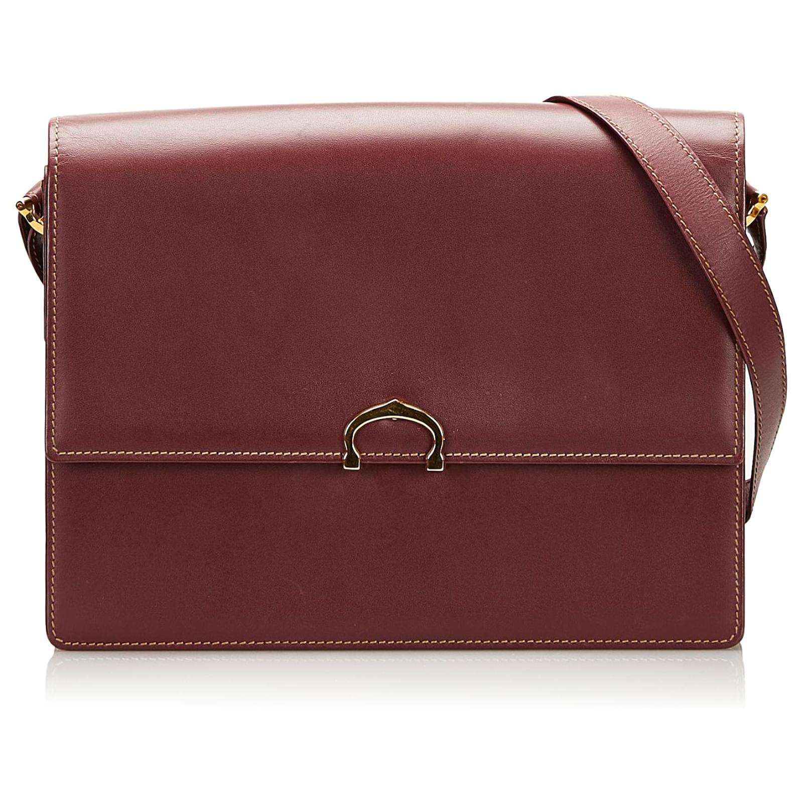 Cartier Sac à bandoulière en cuir rouge Must de Cartier Veau façon ...