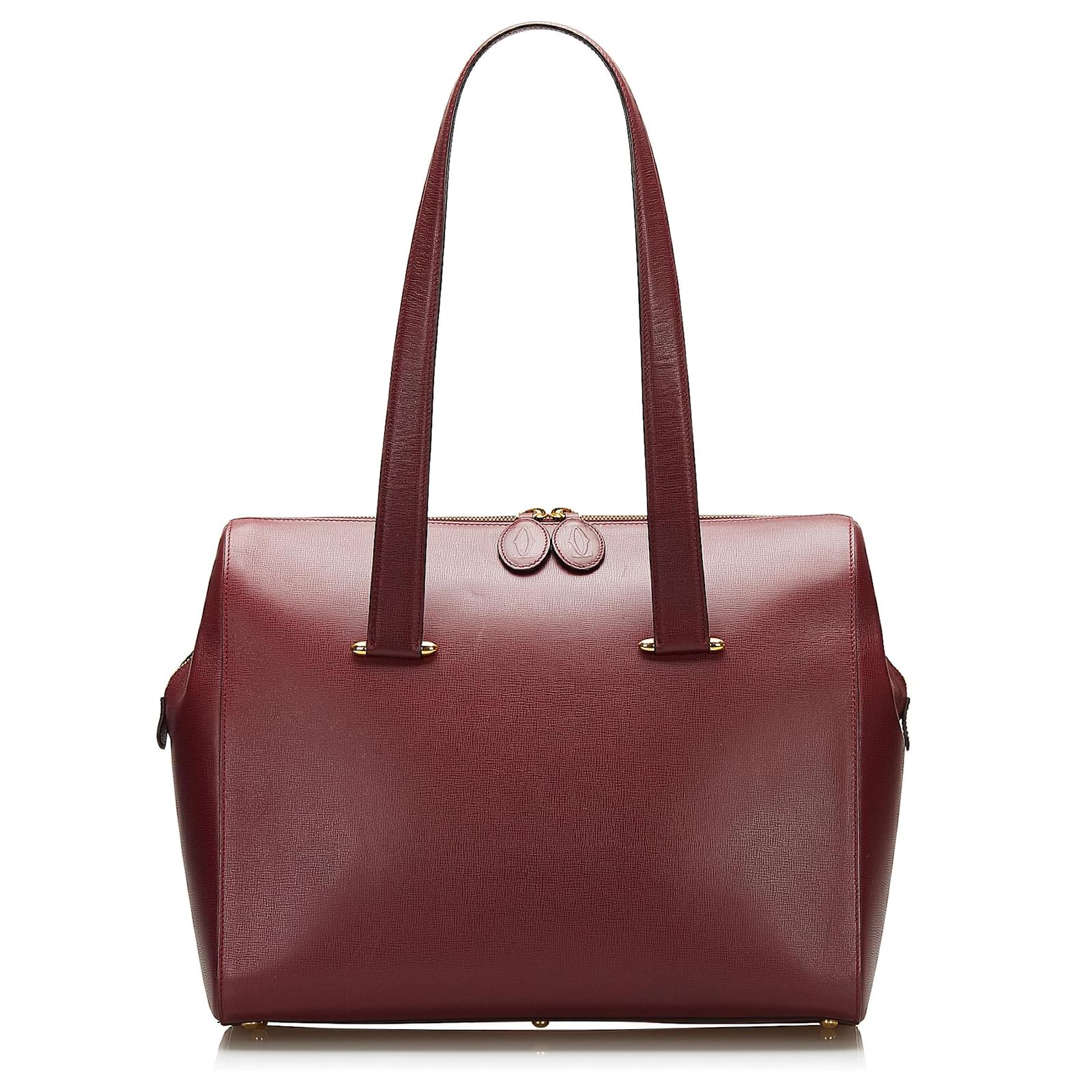 Cartier Red Leather Shoulder Bag Pony-style calfskin ref.691474 - Joli ...