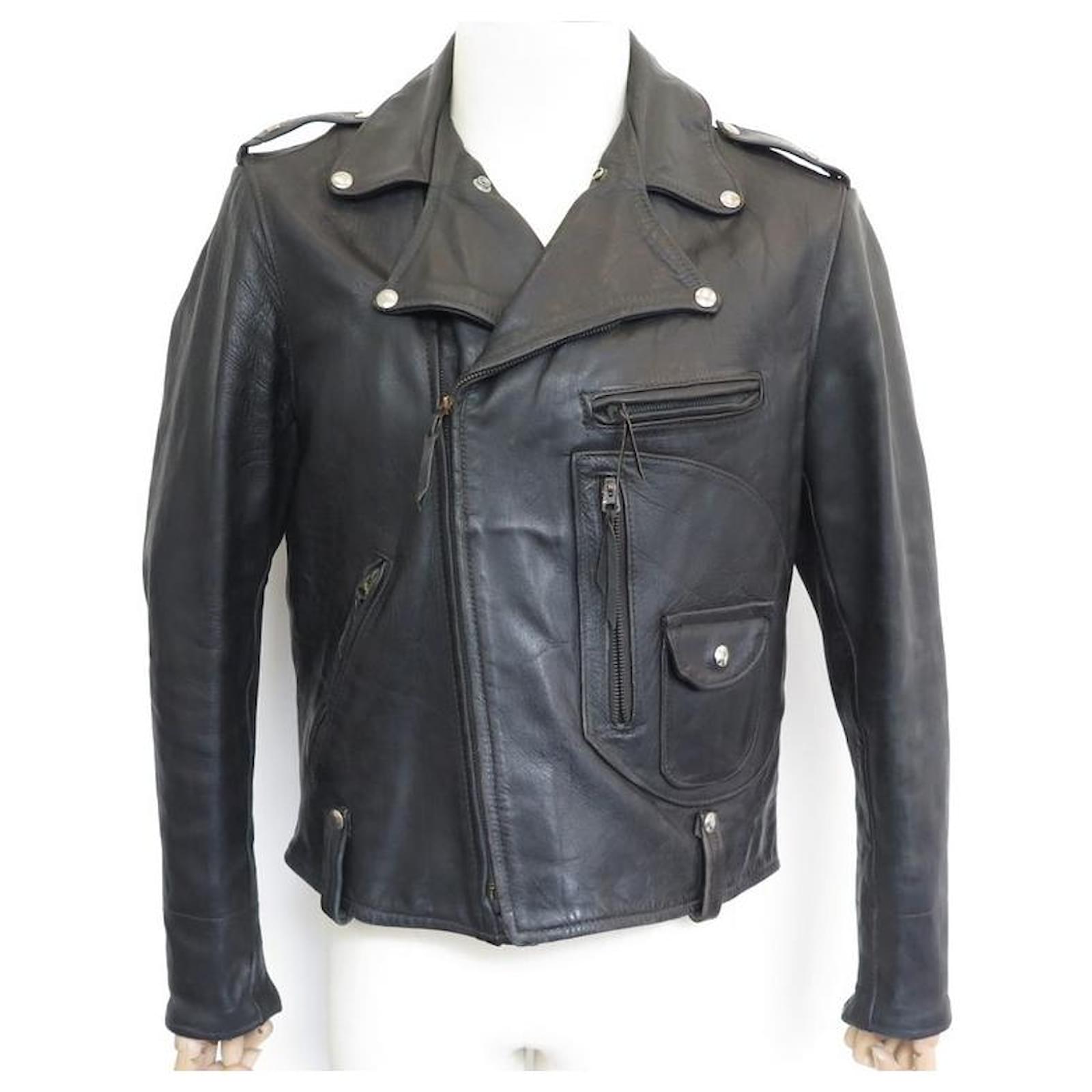 Autre Marque JACKET THE REAL MCCOY'S BUCO J-24 M 48 BLACK LEATHER BIKER ...