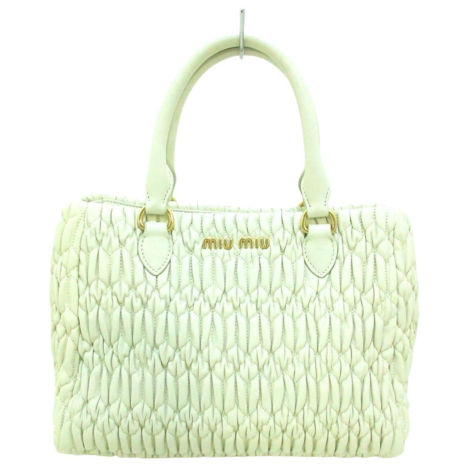 Miu Miu Crystal Beige Leather ref.691853 - Joli Closet