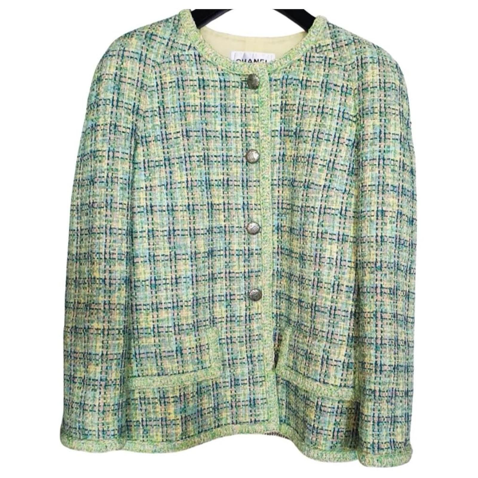 chanel tweed jacket Green ref.692534 - Joli Closet