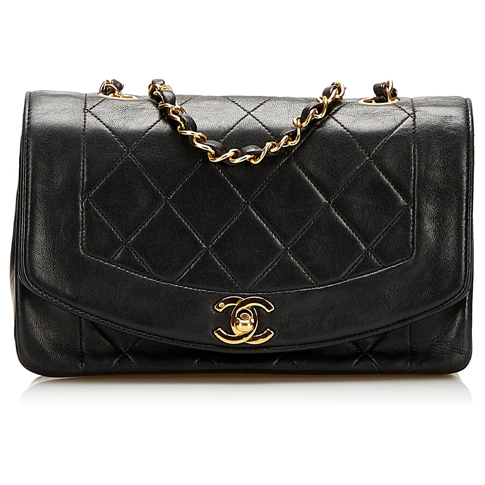 Sac bandoulière Chanel Diana Flap Noir Cuir ref.692683 - Joli Closet