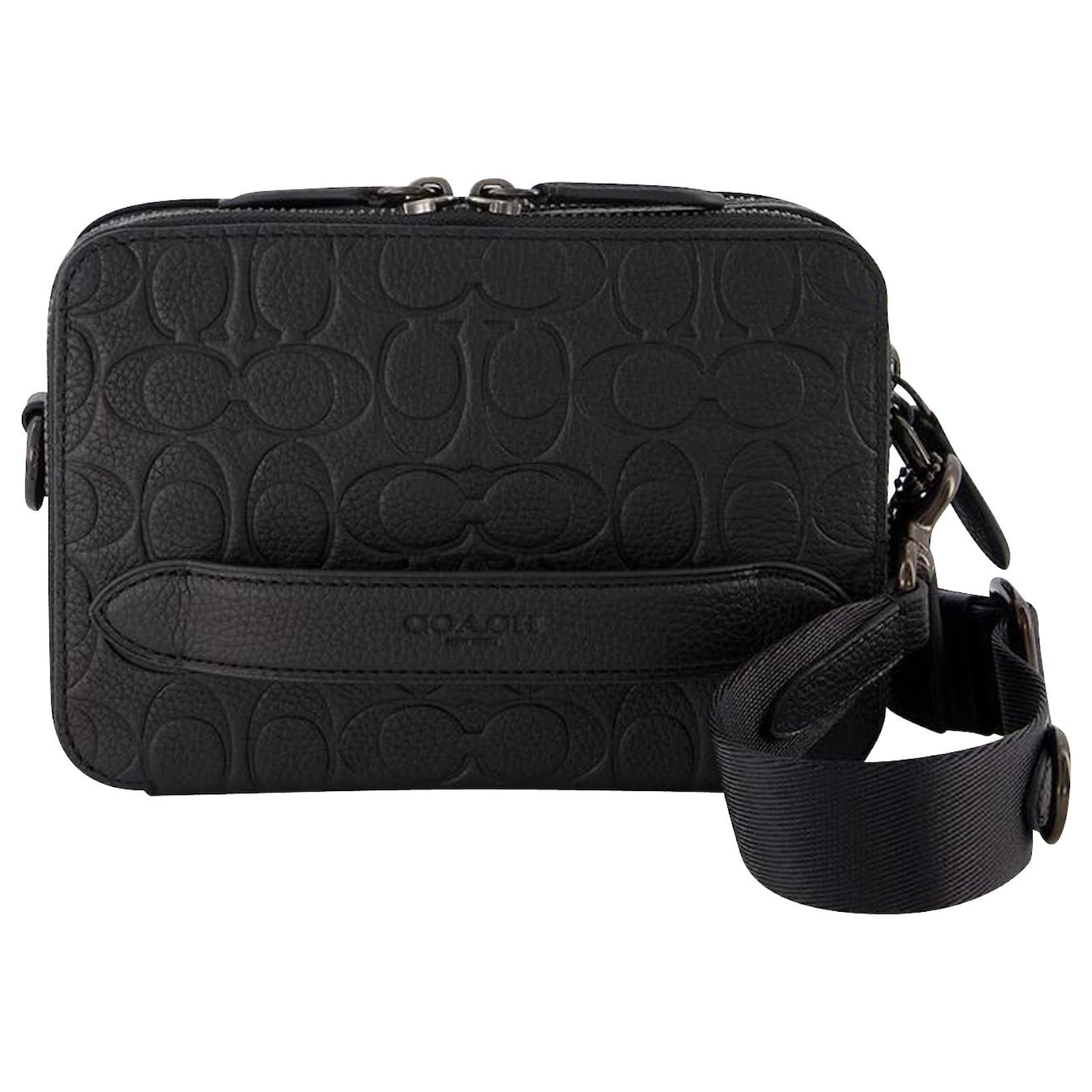 Coach Bolso Bandolera Charter en Lona Revestida Negra Negro Lienzo ref ...