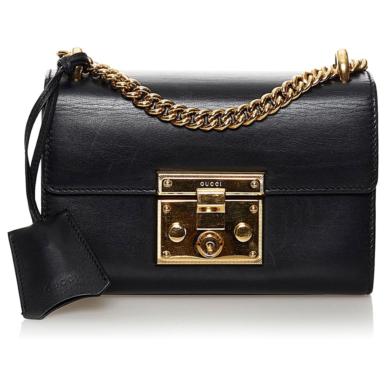 Gucci Black Padlock Leather Crossbody Bag Pony-style calfskin ref ...