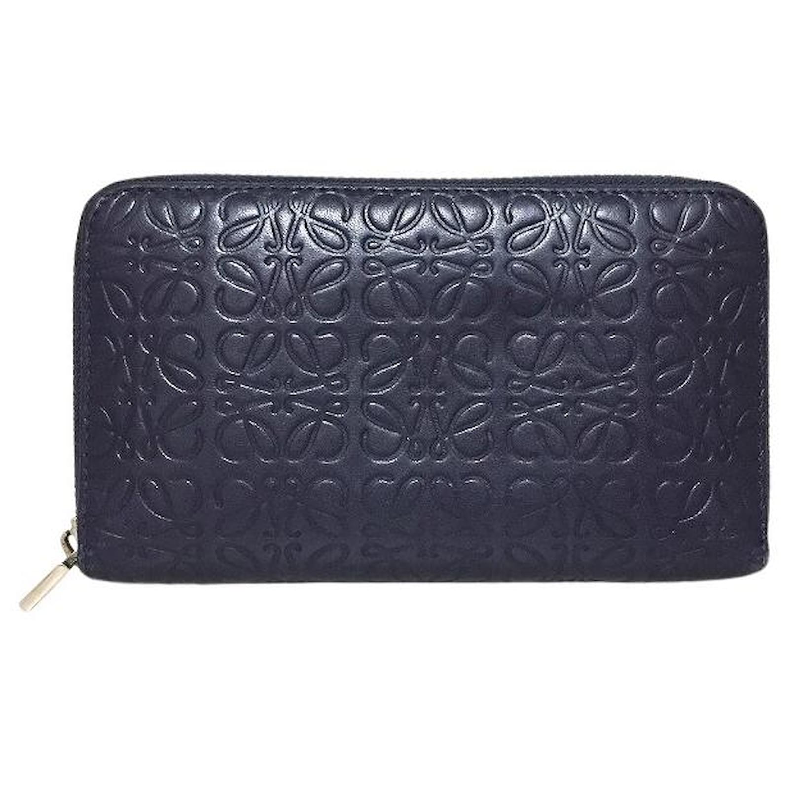 Loewe Repeat zip around wallet Black Leather ref.694472 - Joli Closet