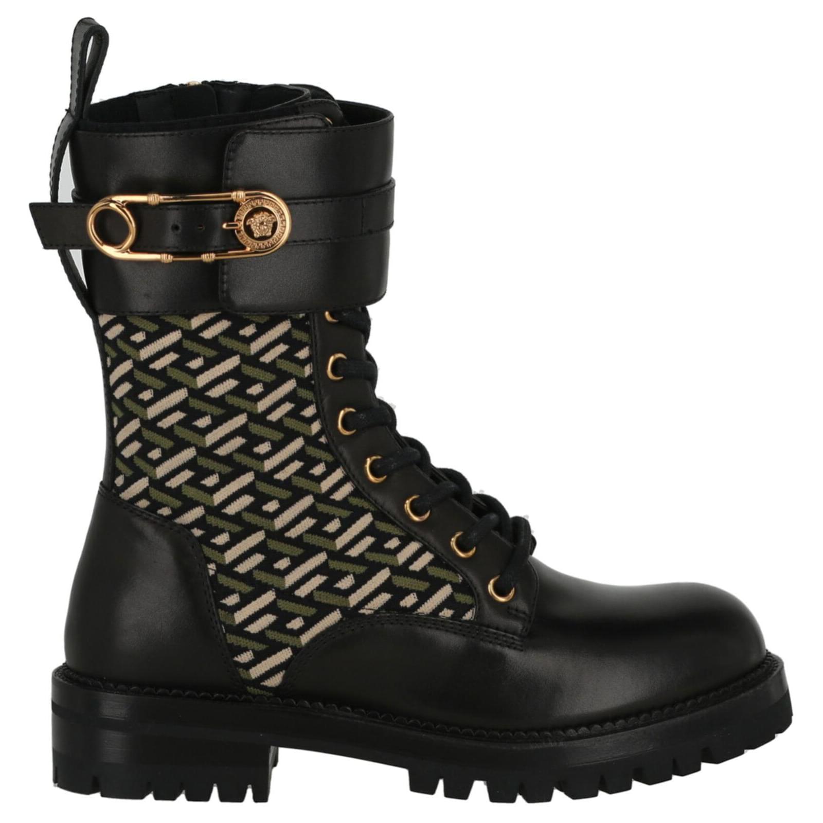 Versace La Greca Leather Boots Multiple colors ref.696875 - Joli Closet