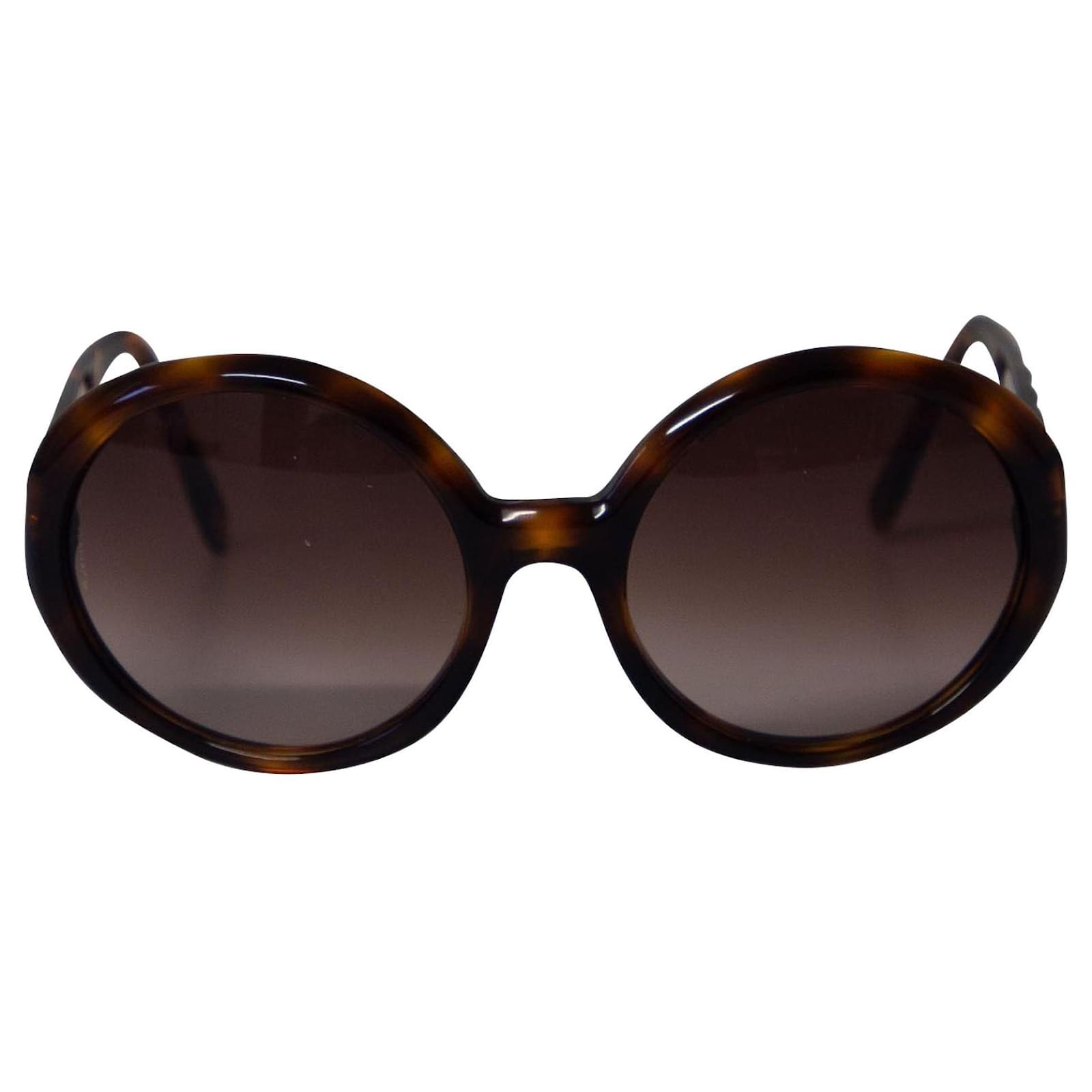 Chanel Tortoise Shell Round Sunglasses in Multicolor Acetate Cellulose ...