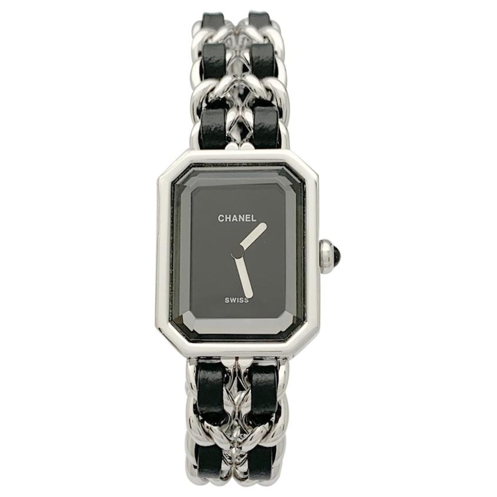Première CHANEL WATCH, "First Iconic Channel", steel, cuir. Leather ref ...