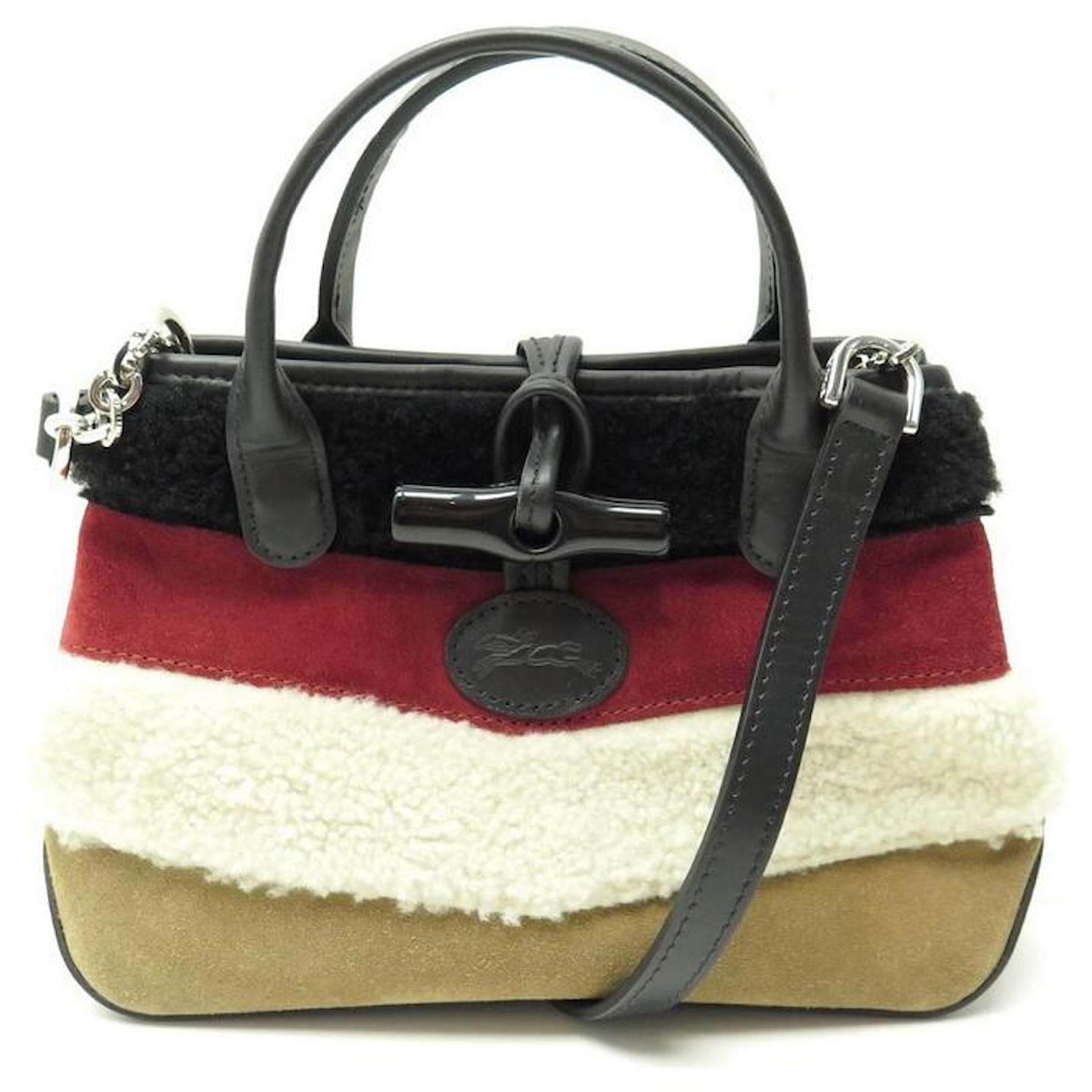 NEW HANDBAG LONGCHAMP MOUTON RETURNED LEATHER AND SUEDE CROSSBODY HAND ...
