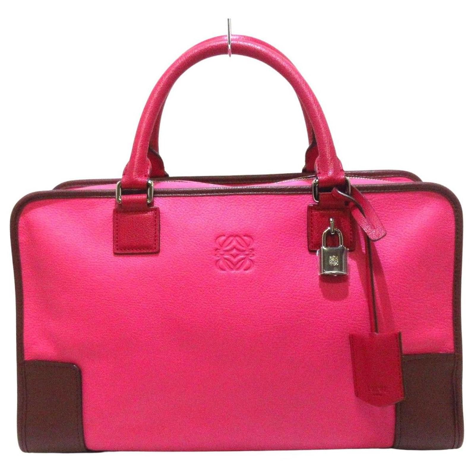 LOEWE AMAZONA 36 Satchel in Pink Leather ref.700709 - Joli Closet
