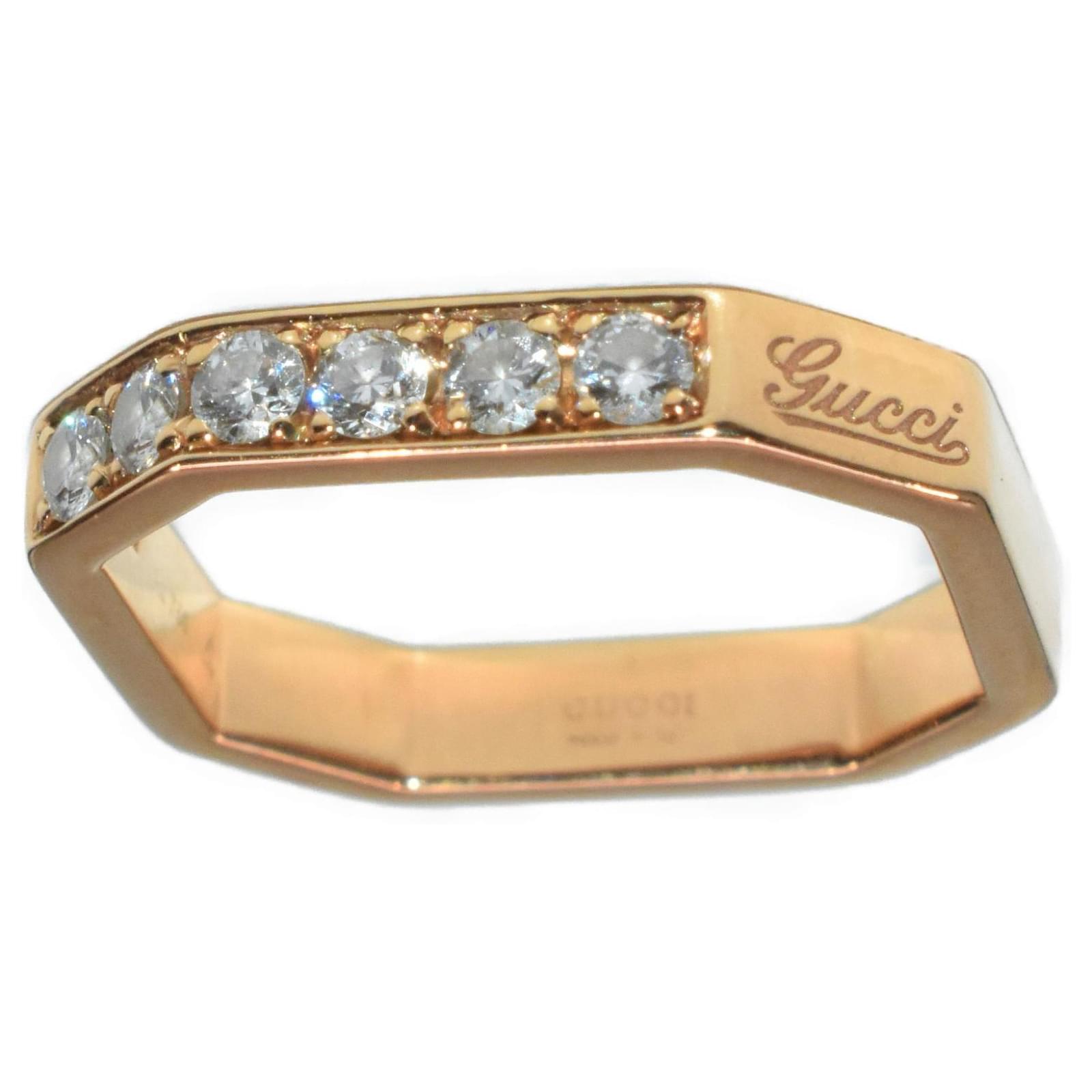 *GUCCI Octagonal Ring K18 750 6P Diamond Golden Yellow gold ref.701408 ...