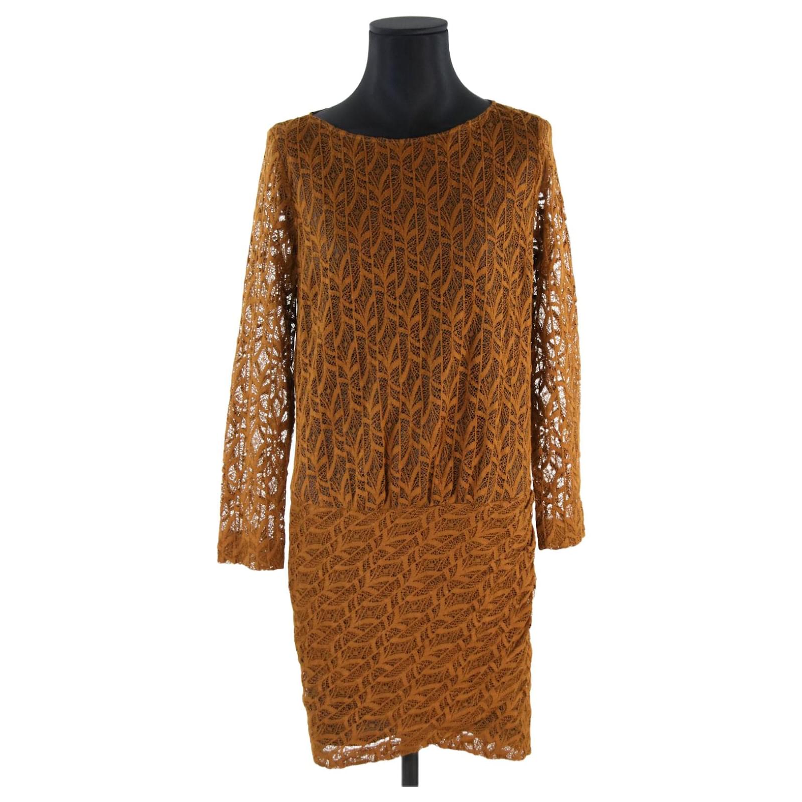 SéZane SEZANE Dress 38 Brown Cotton ref.701644 - Joli Closet