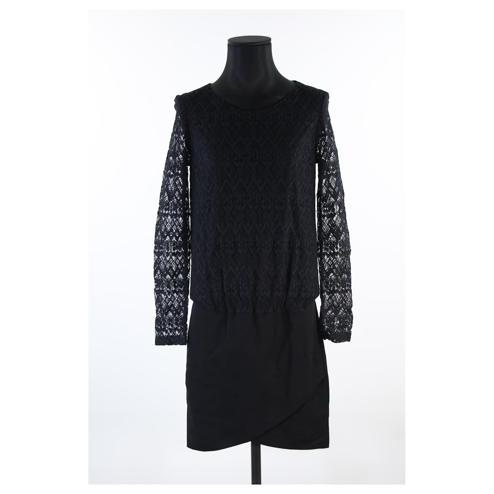 SéZane SEZANE Dress 38 Black Cotton ref.701646 - Joli Closet