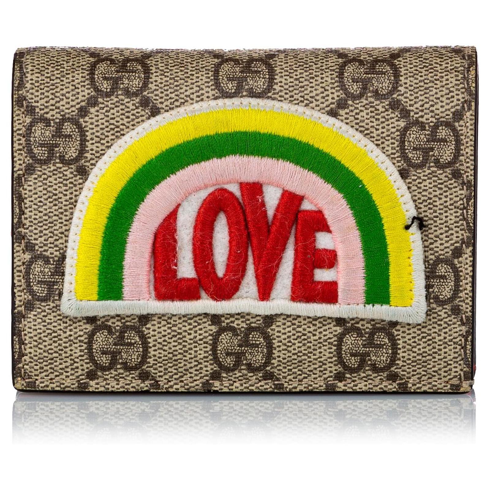 Gucci GG Supreme Love Cartera Pequeña Marrón Castaño ref.703037 - Joli ...