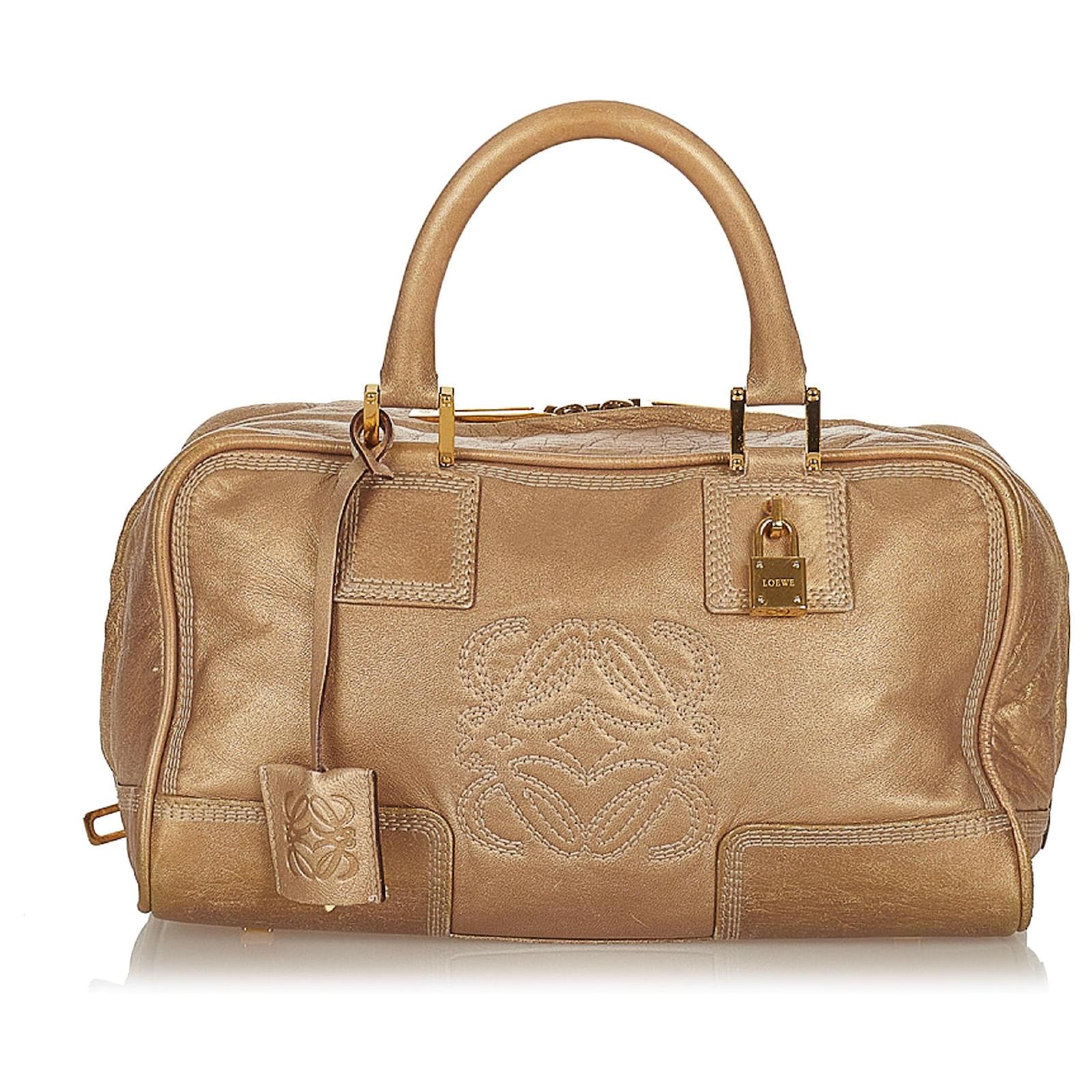 Loewe Amazona Sac à Main en Cuir Doré ref.703466 - Joli Closet