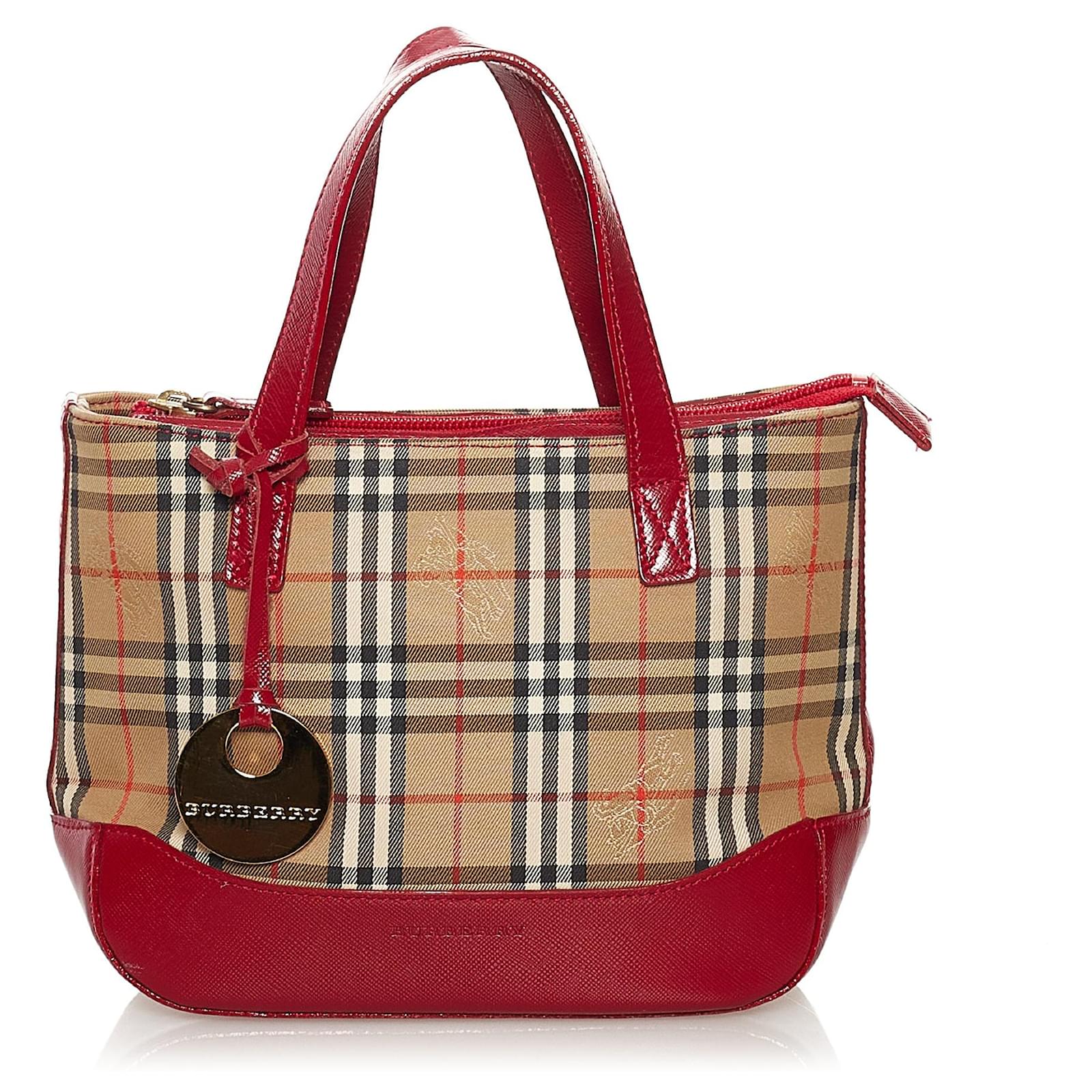 Burberry Haymarket Check Canvas Sac à main Marron Toile ref.703957 ...