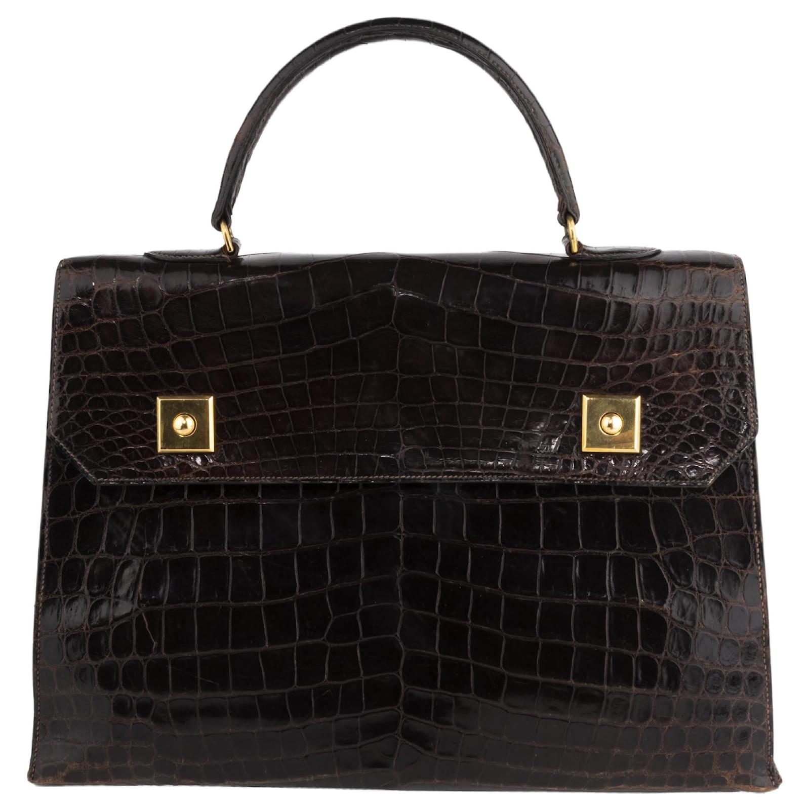 Hermès Custom Crocodile Piano Bag Brown ref.704134 - Joli Closet