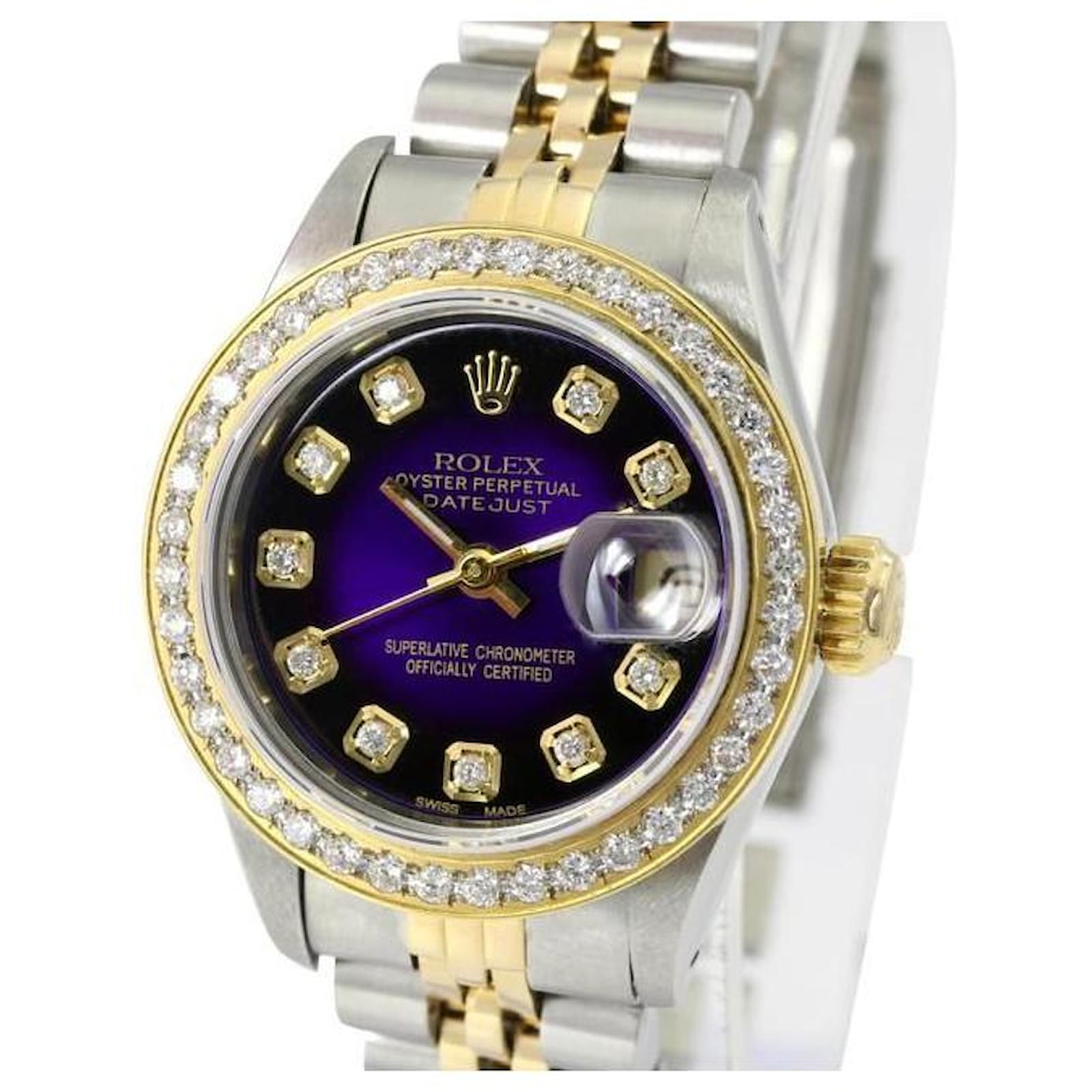 Rolex Purple Lady Datejust Diamond Dial Diamond Bezel 26mm Circa 1990 ...