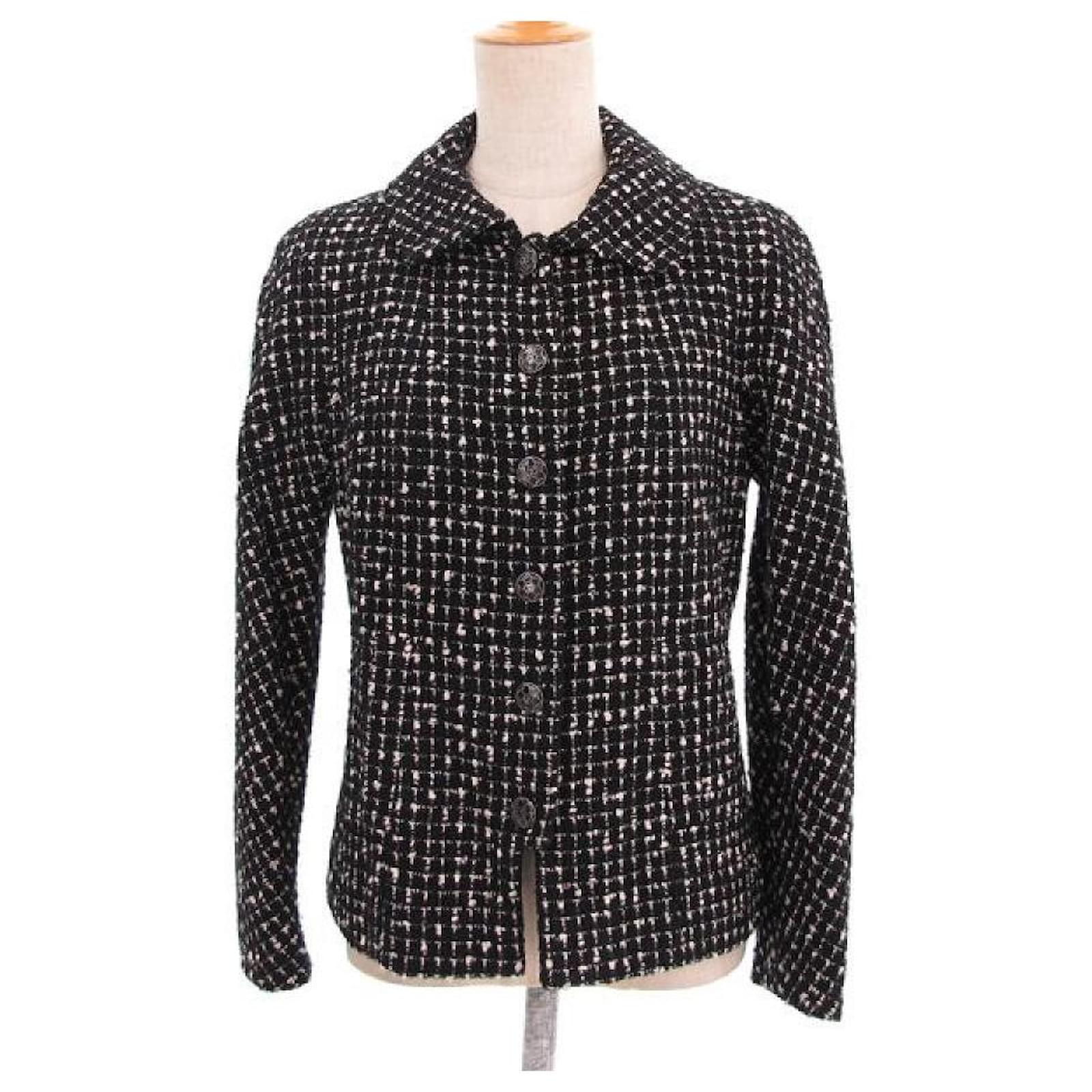 * CHANEL Jacket Black White Polyester Wool Nylon ref.707208 - Joli Closet