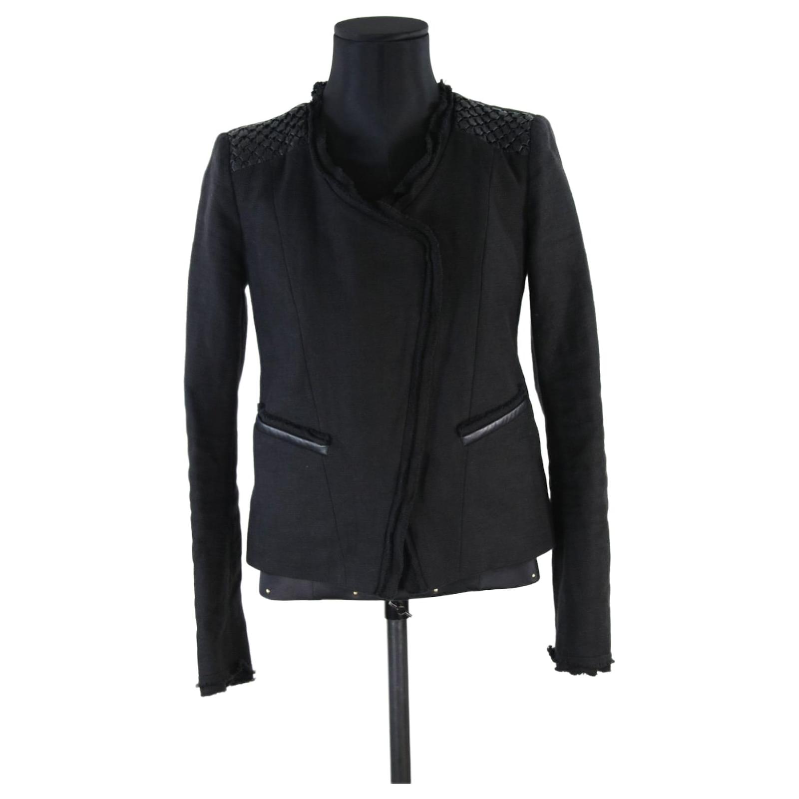 Maje jacket 36 Black Cotton ref.707709 - Joli Closet