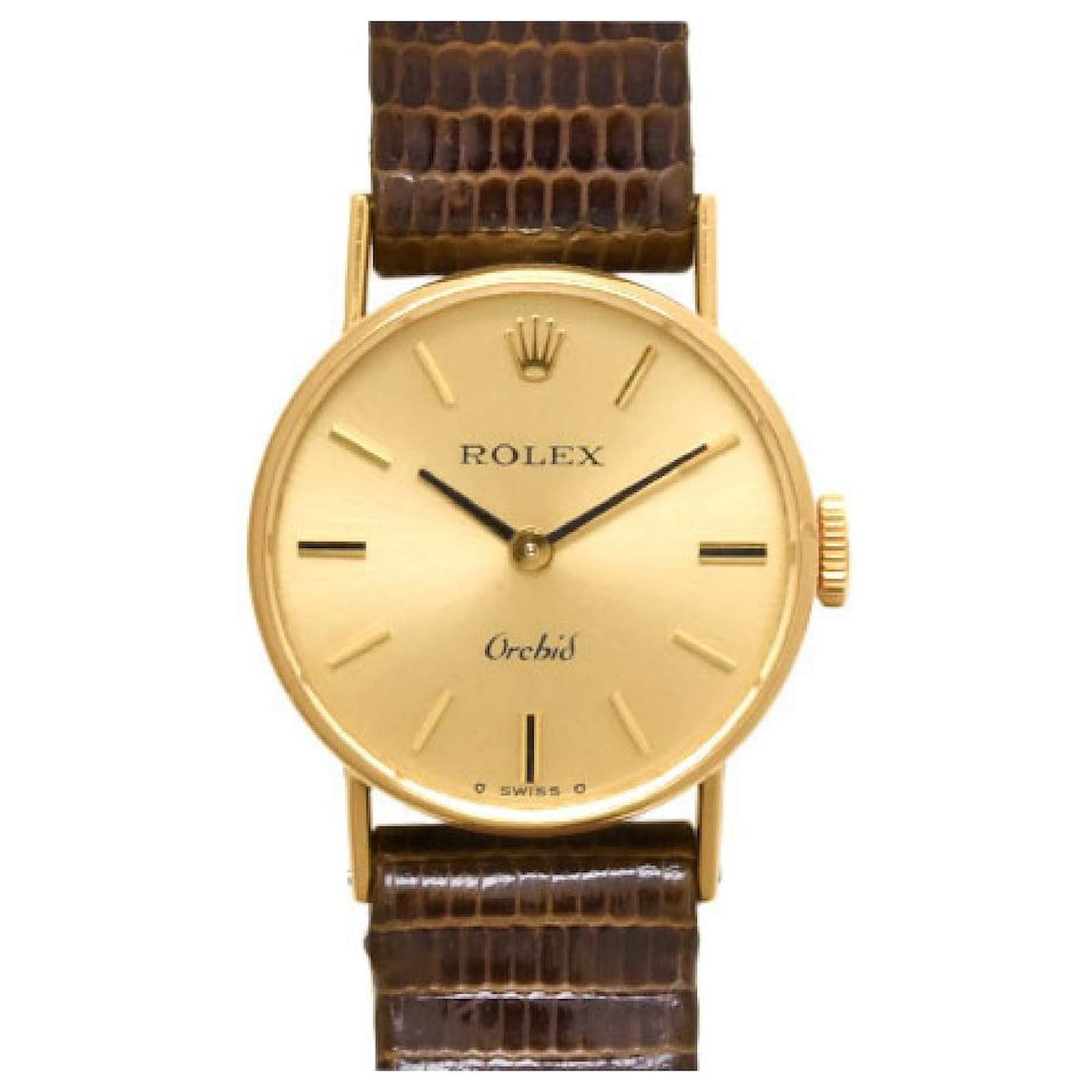 *ROLEX Orchidée Non.41 YG×Cadran en or à remontage manuel pour dames en ...