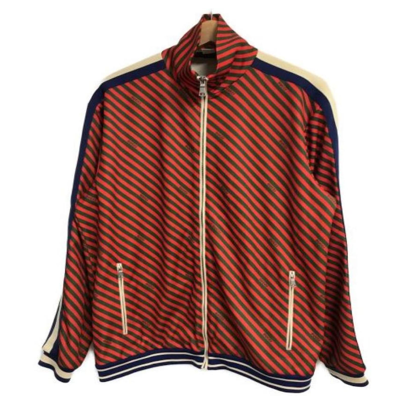 ***Gucci Technical Line Trainingsjacke Rot Grün Polyester ref.708101 - Joli Closet