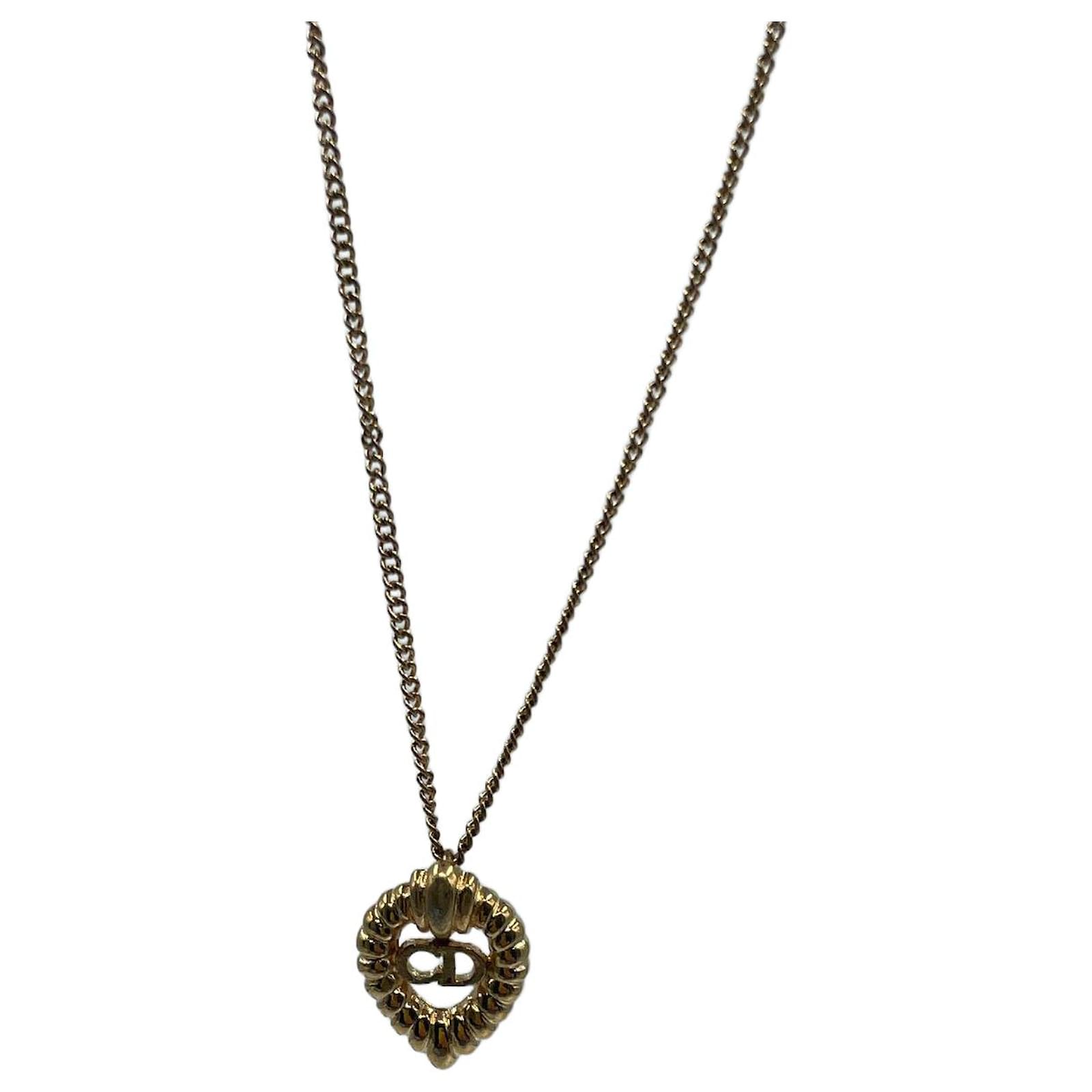 Gold-Toned Dior CD Necklace Golden Metal ref.709022 - Joli Closet
