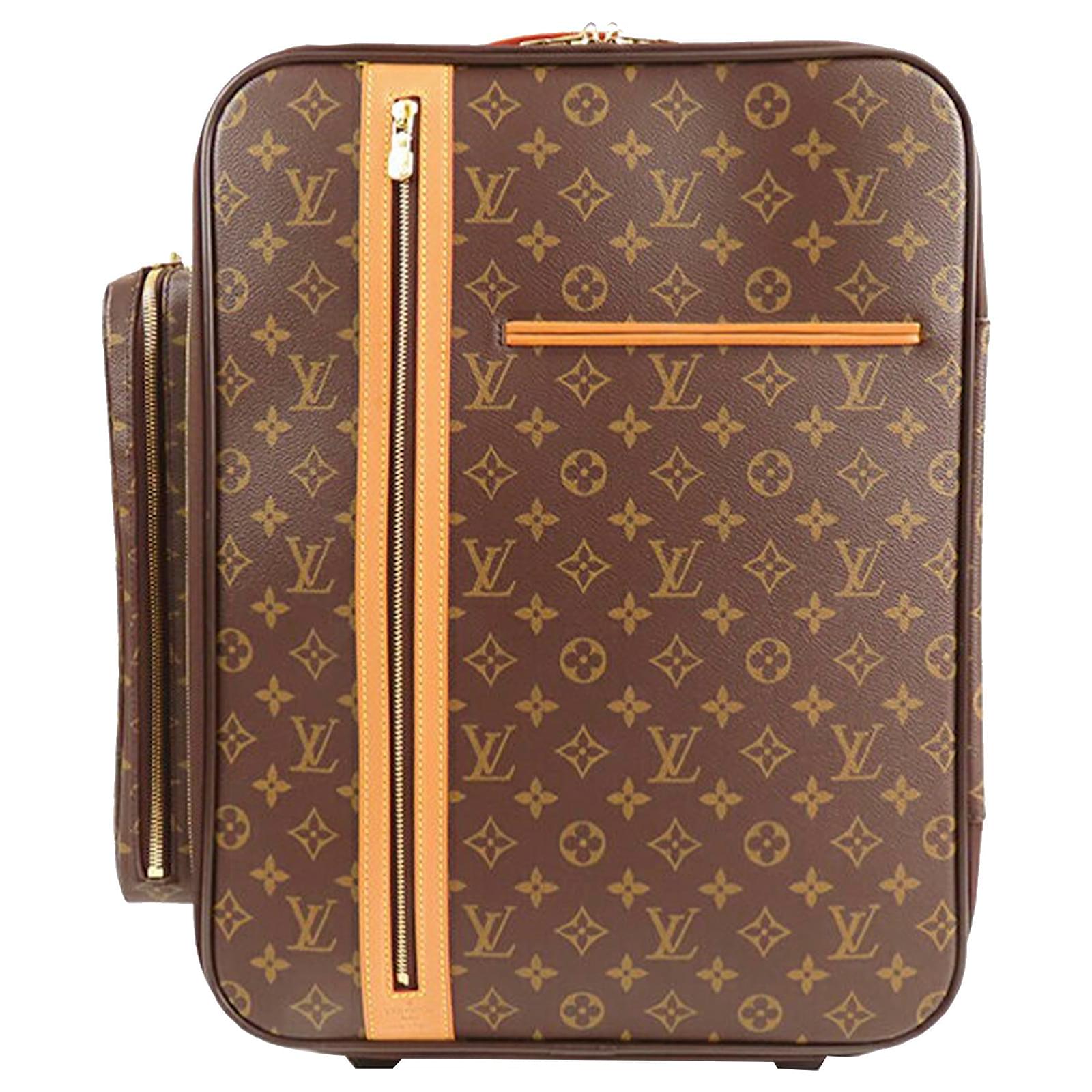 Louis Vuitton Monogram Bosphore Marron 50 Valise Cuir Toile Veau façon ...