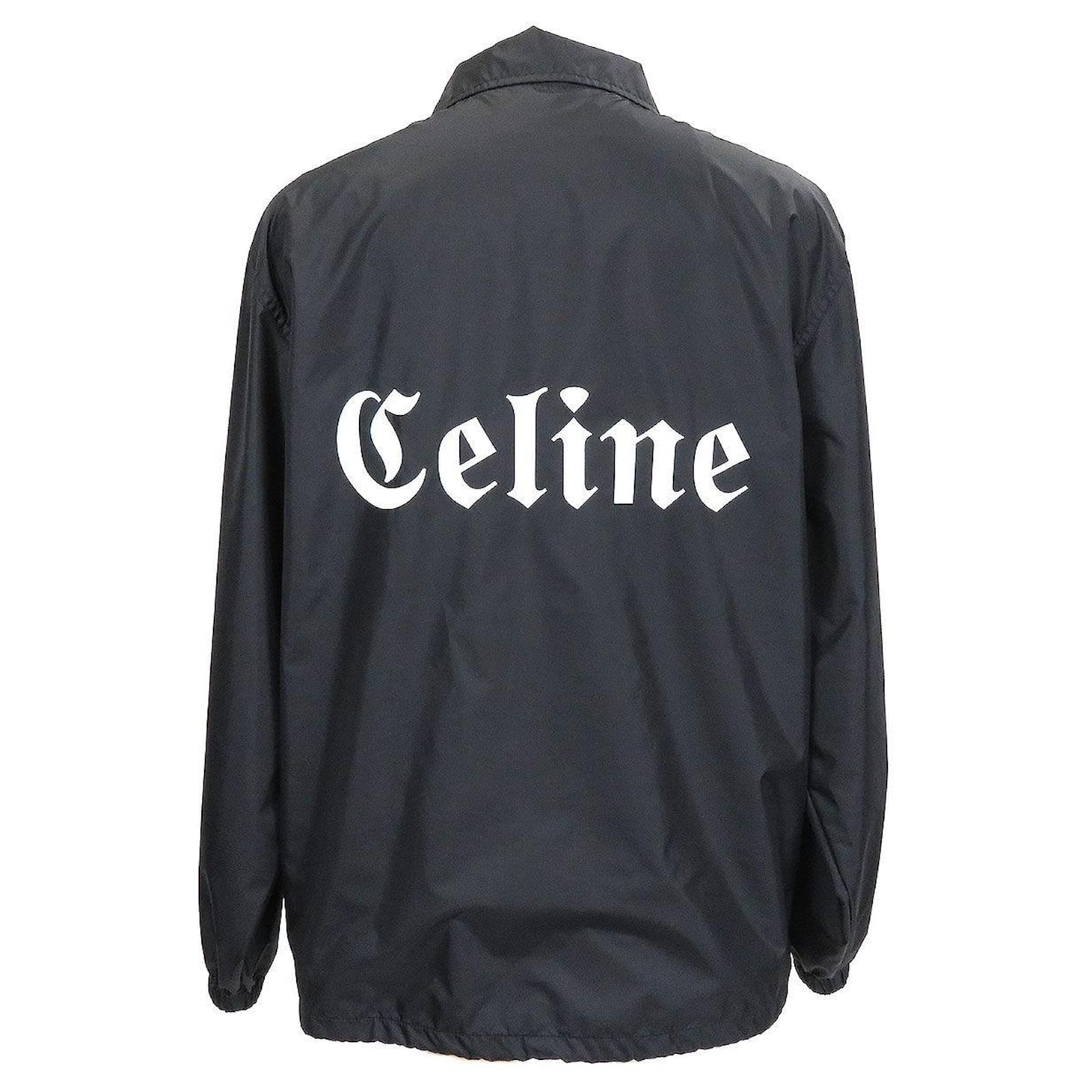 Céline *Celine Initial Logo Nylon Jacket Black Polyester Viscose ...