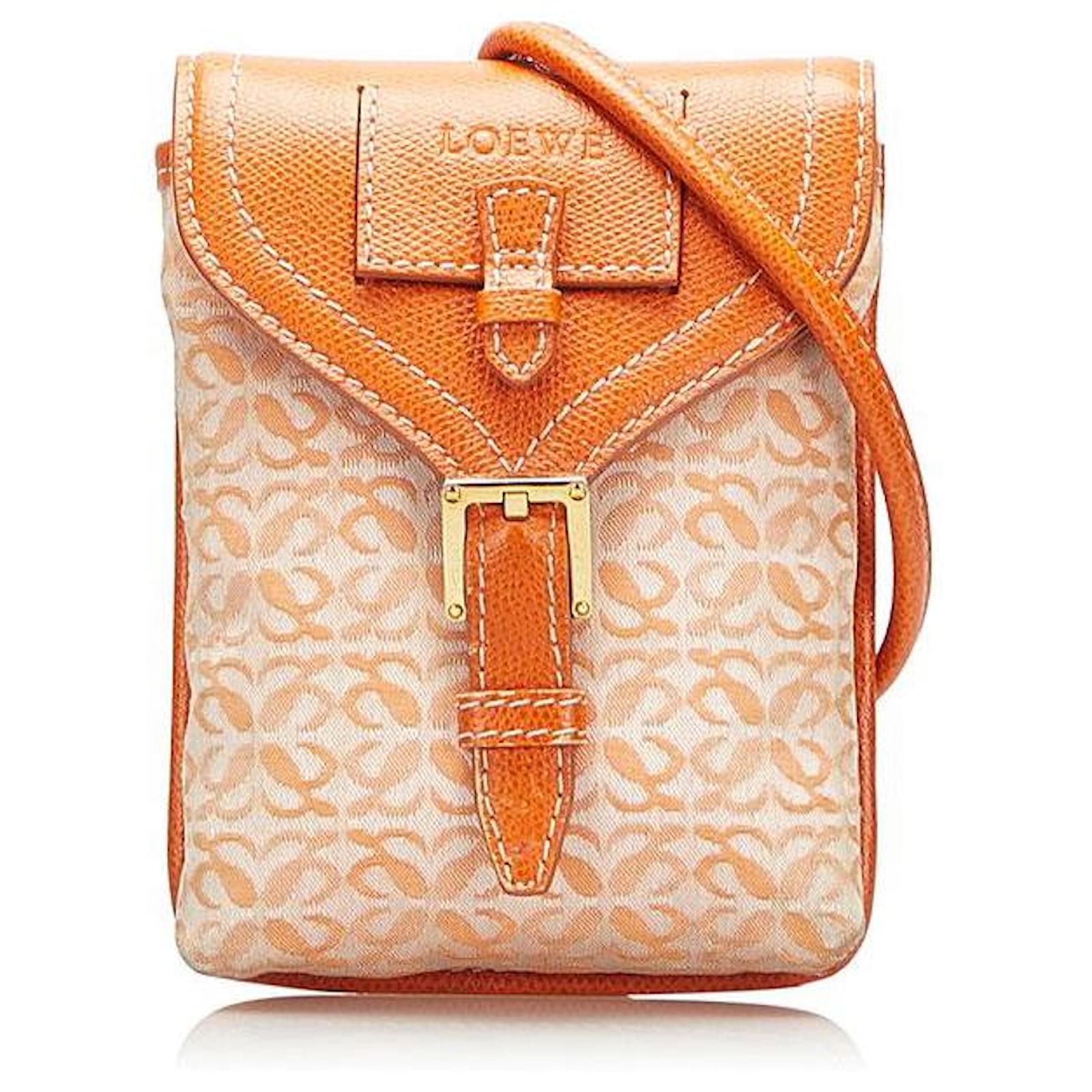loewe Canvas Anagram Mini Crossbody Bag orange Cloth ref.712974 - Joli ...