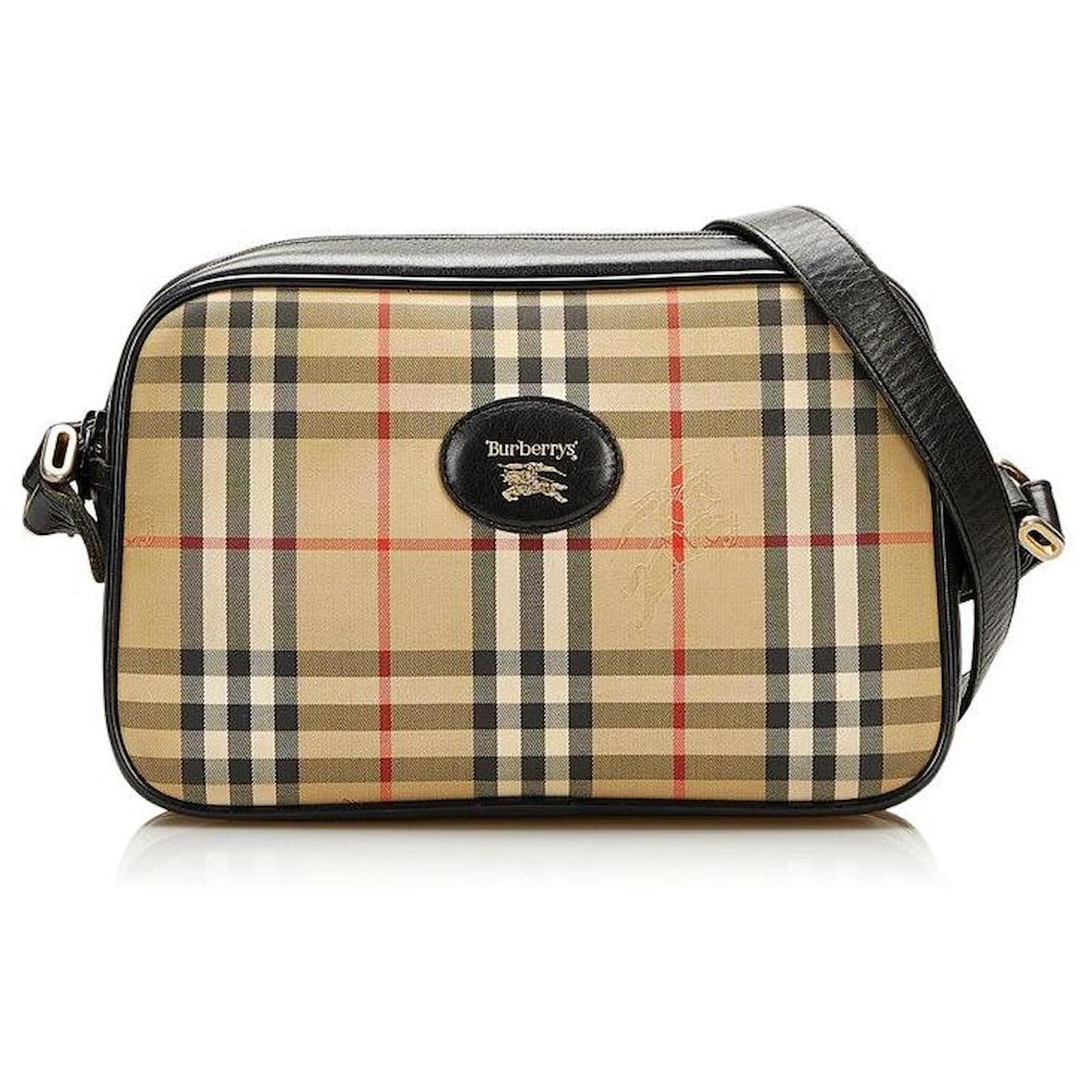 burberry Haymarket Check Canvas Sac à bandoulière beige Toile ref ...