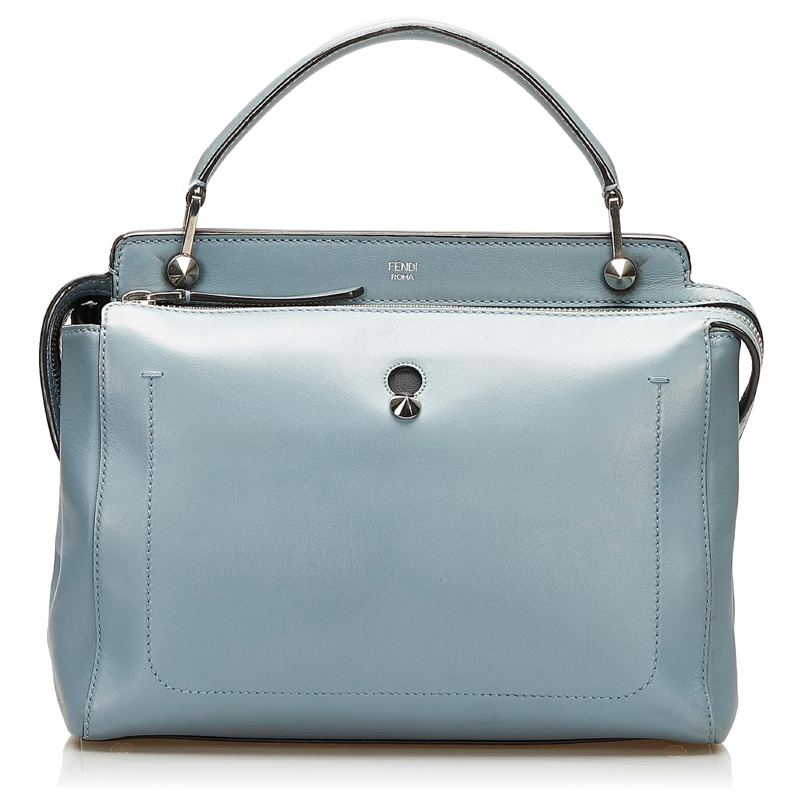 Fendi Blue Dotcom Light blue Leather Pony-style calfskin ref.714578 ...