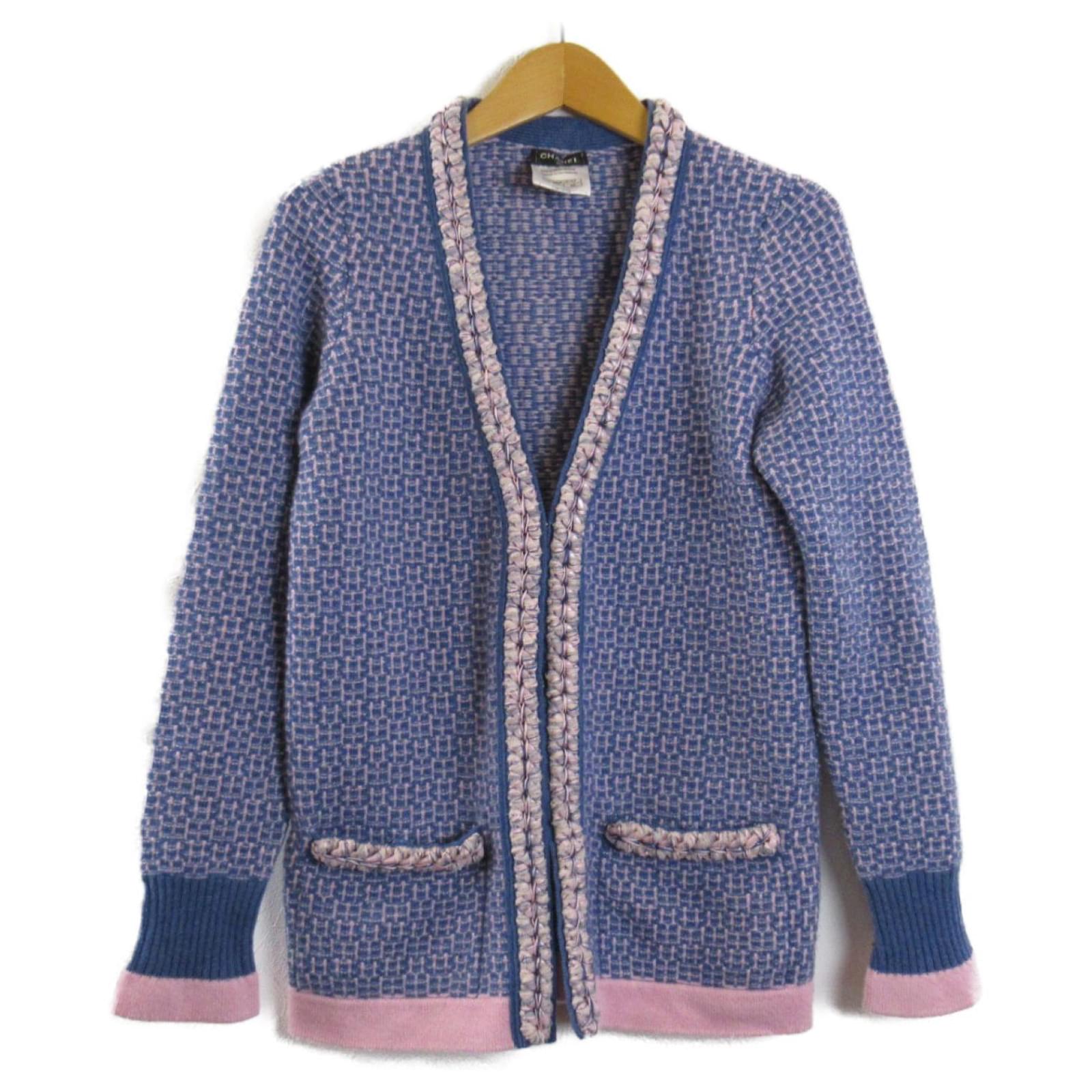 * Chanel Knit jacket Blue Cashmere ref.715436 - Joli Closet