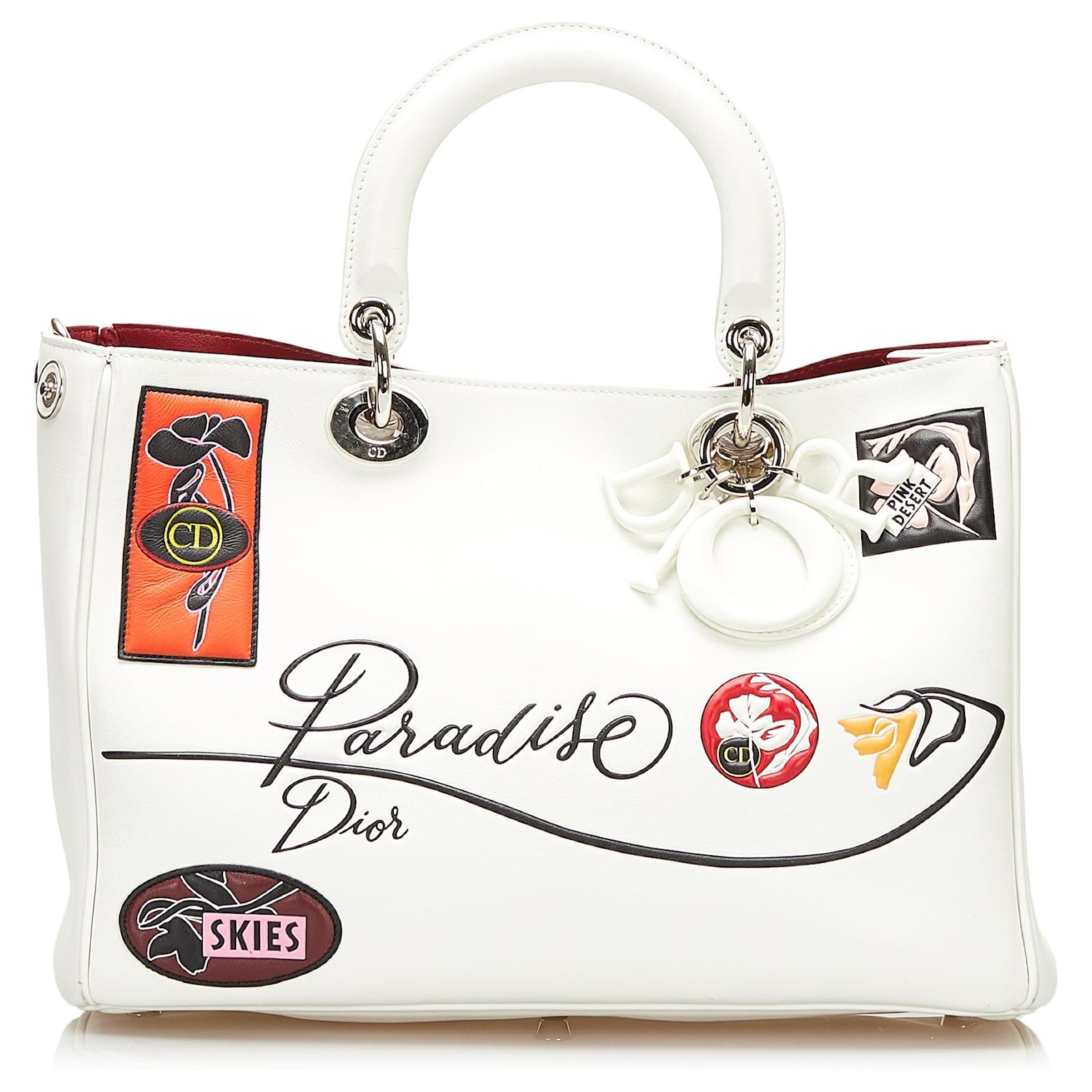 Dior White Lady Dior Paradise Serie Weiß Leder Kalbähnliches Kalb ref ...