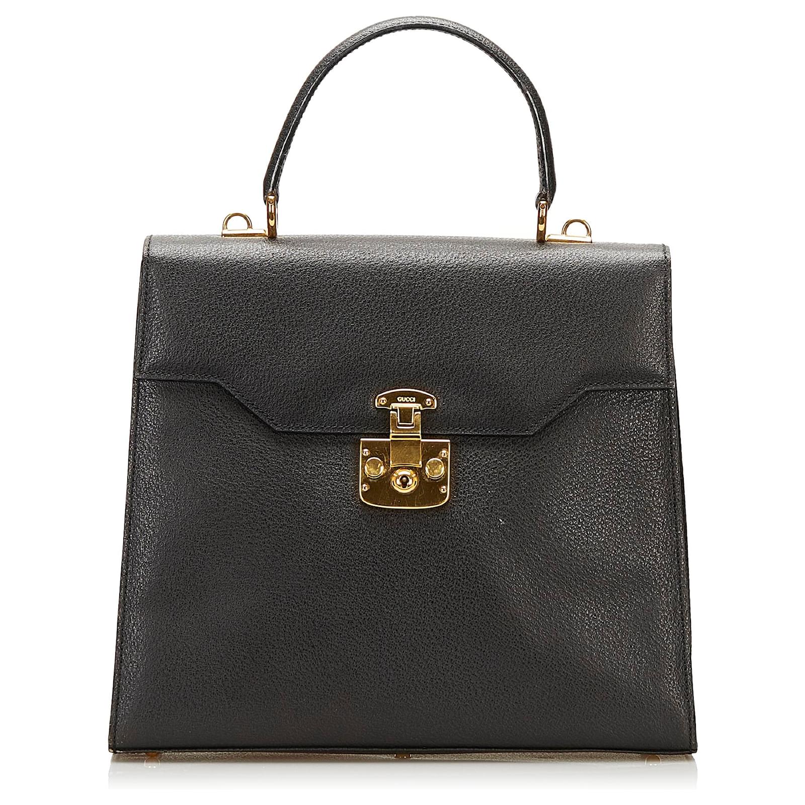 Gucci Black Lady Lock Leather Satchel Pony-style calfskin ref.715550 ...