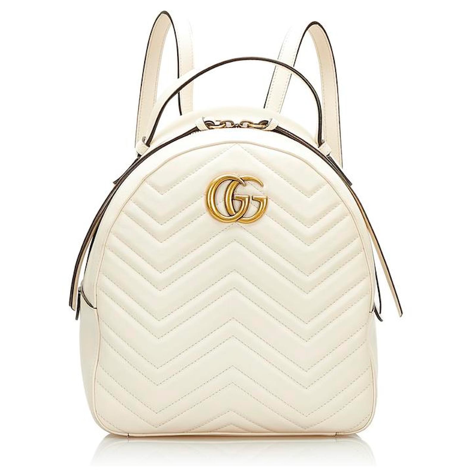 Gucci GG Marmont White Leather ref.715578 - Joli Closet