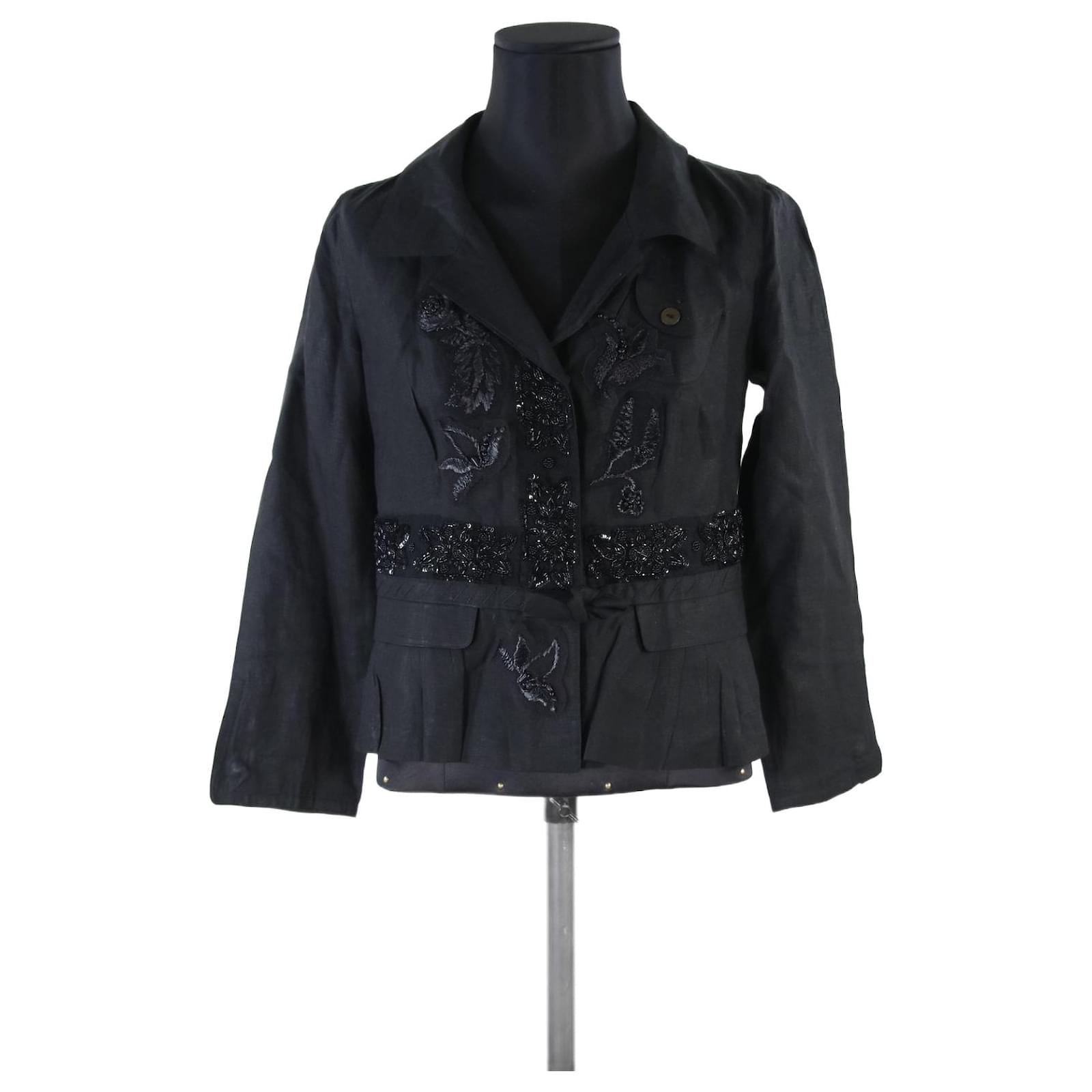 Prada jacket 34 Black Linen ref.717027 - Joli Closet